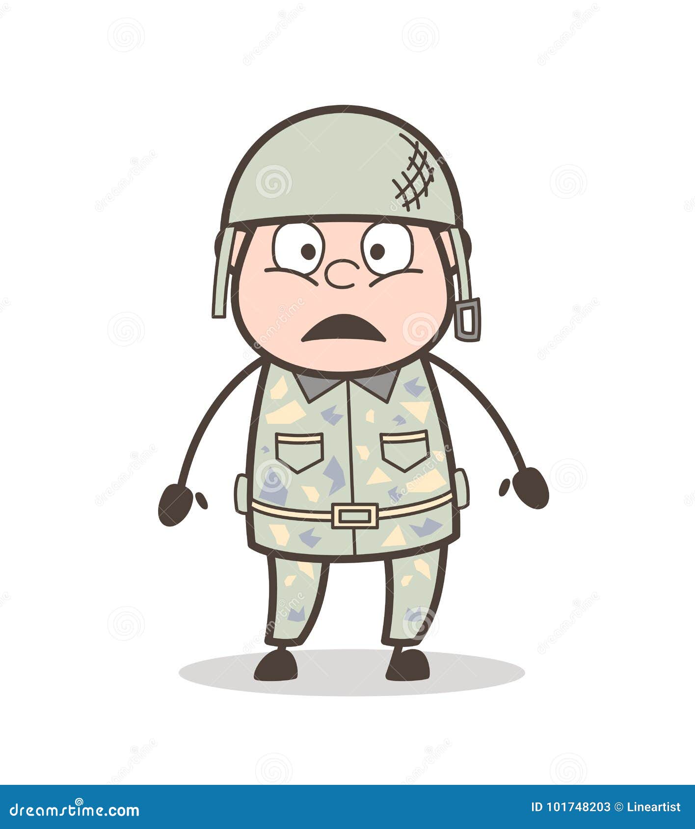 Cartoon Surprised Sergeant Face Expression Vector Illustration Stock ...