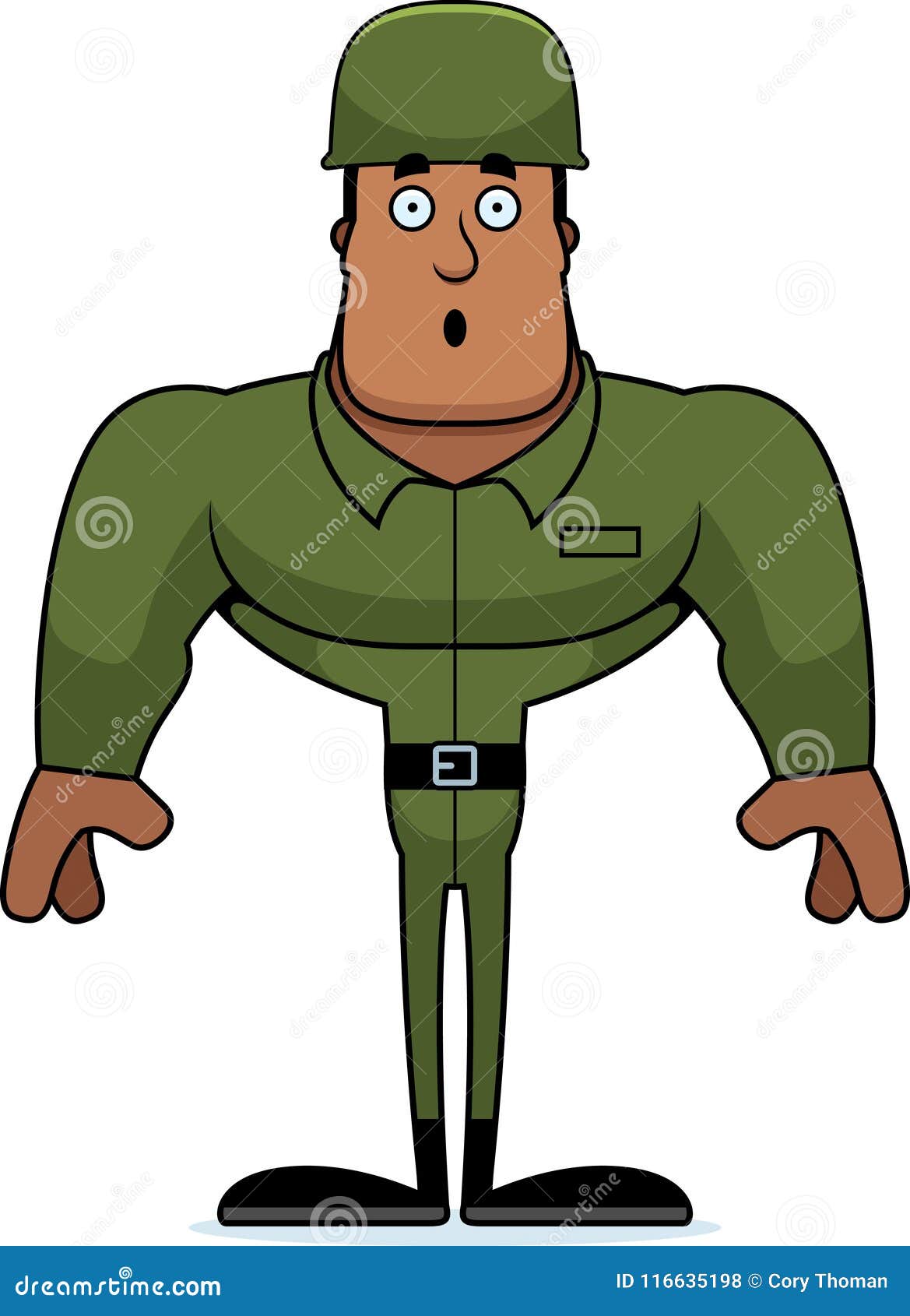 Cartoon Surprised Soldier stock vector. Illustration of graphic - 116635198