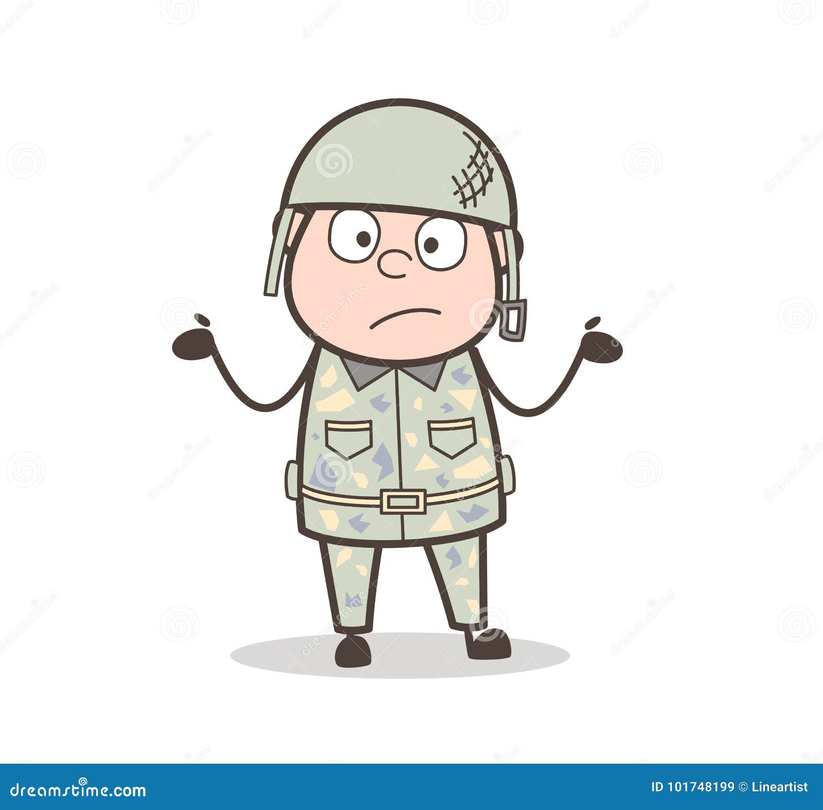 Cartoon Surprised Soldier Vector Character Stock Illustration ...