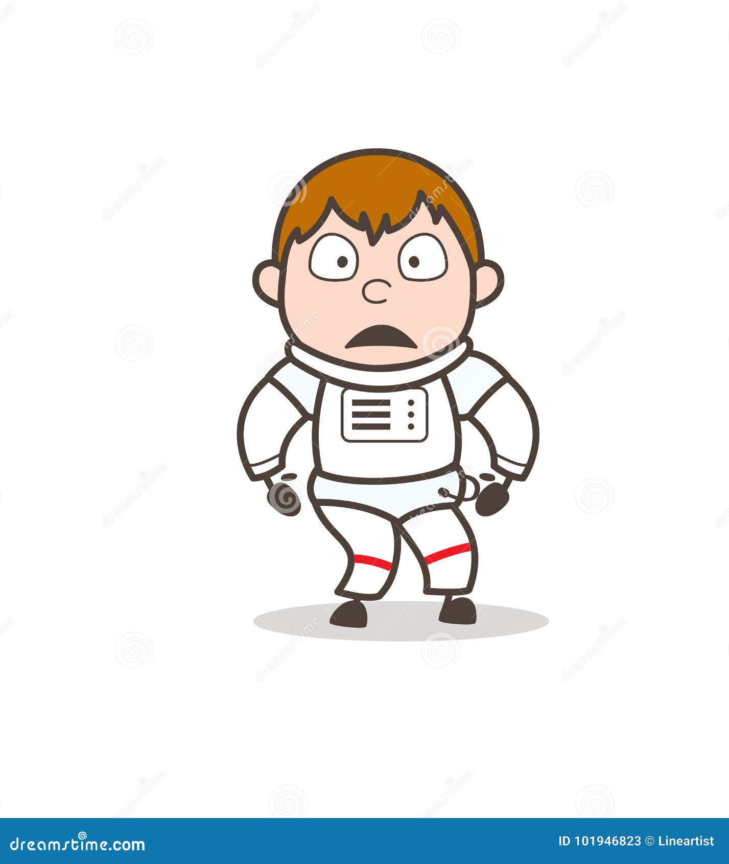 Cartoon Surprised Space Boy Face Expression Vector Illustration Stock ...