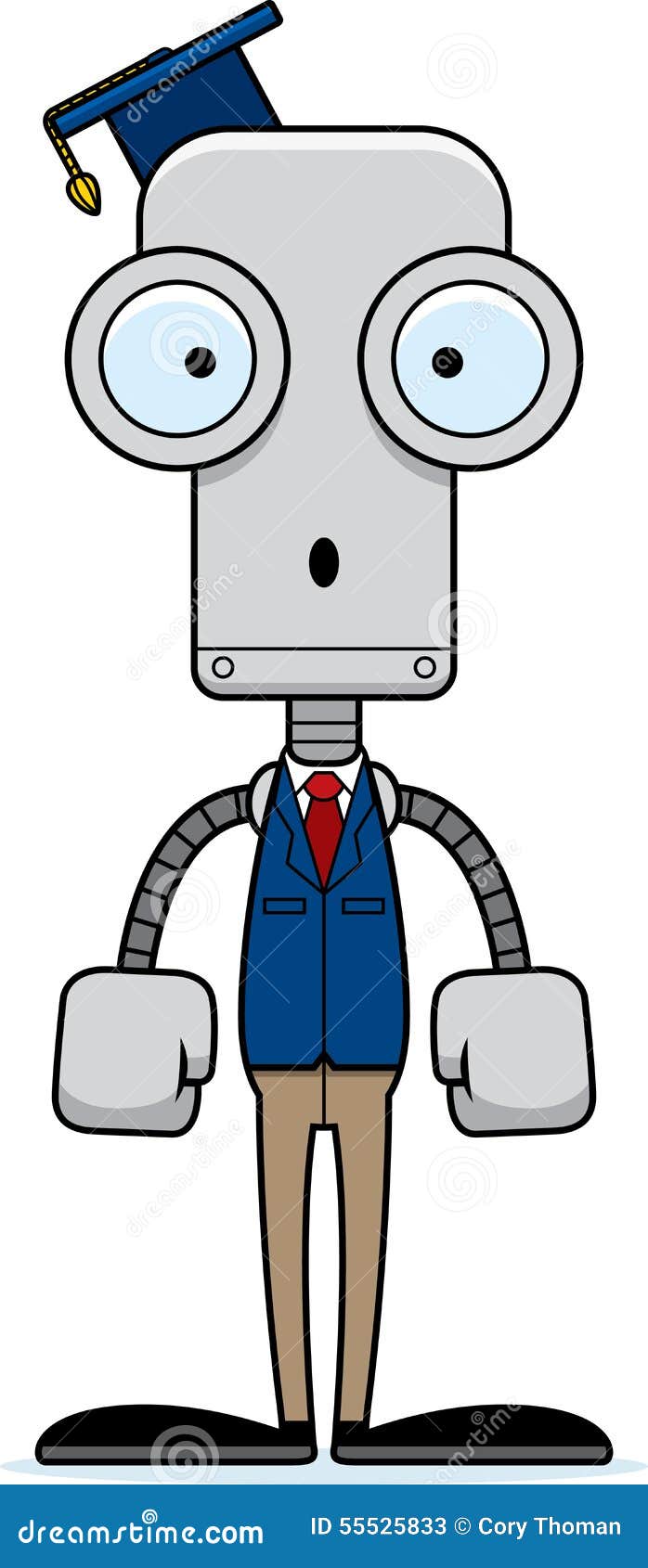 Cartoon Surprised Teacher Robot Stock Vector - Illustration of clip ...