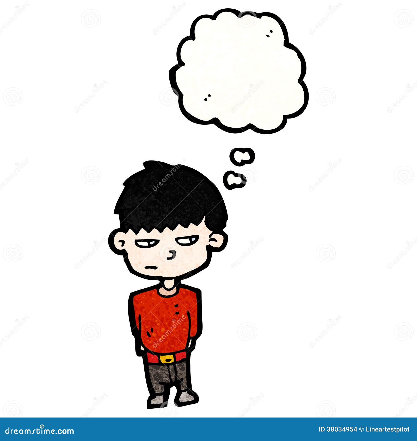 Cartoon suspicious boy stock vector. Illustration of funny - 38034954