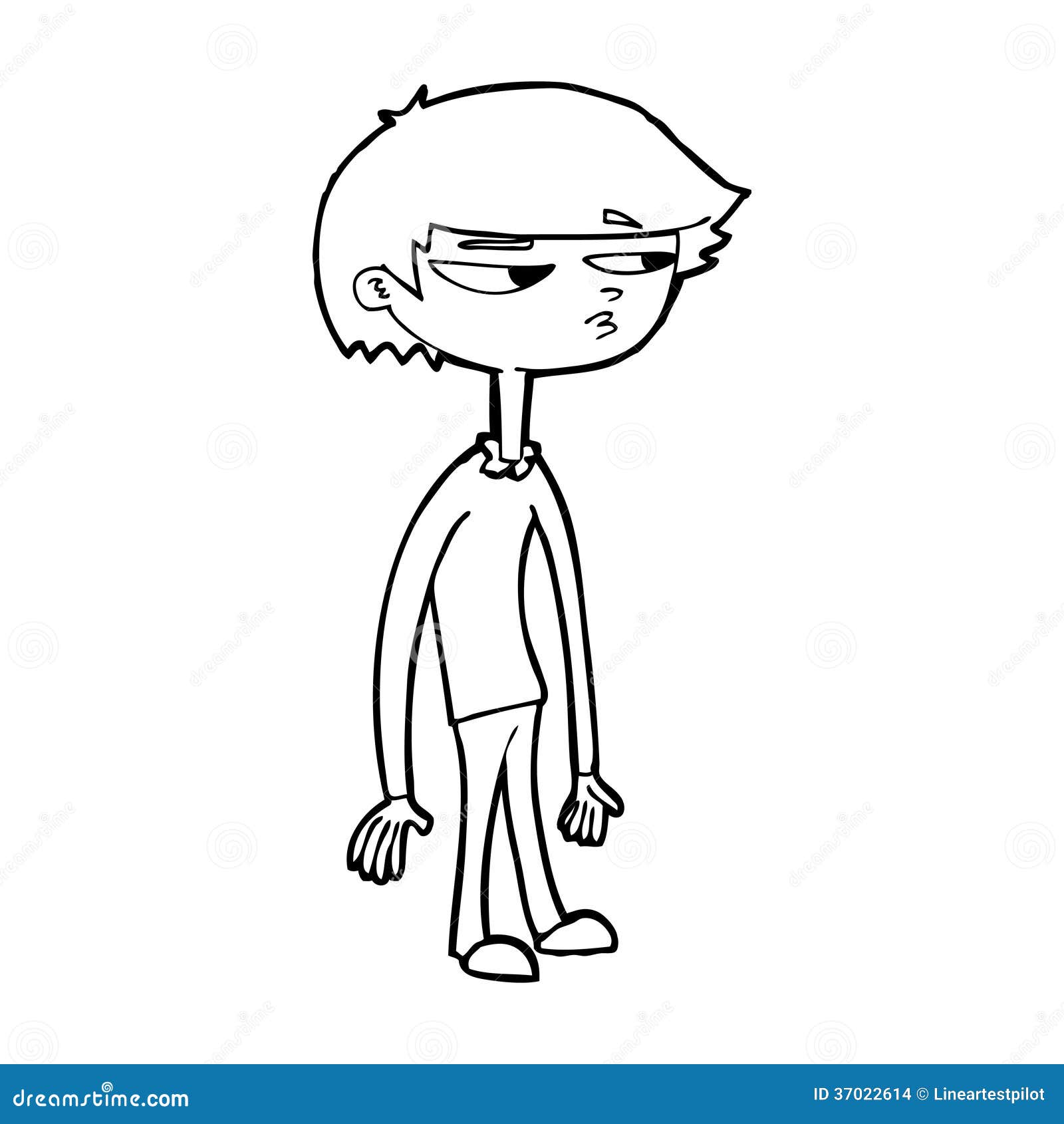 Cartoon suspicious boy stock illustration. Illustration of character ...
