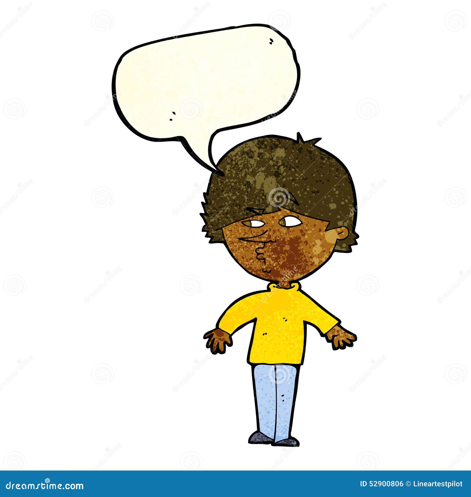 Cartoon Suspicious Man Looking Over Shoulder with Speech Bubble Stock ...