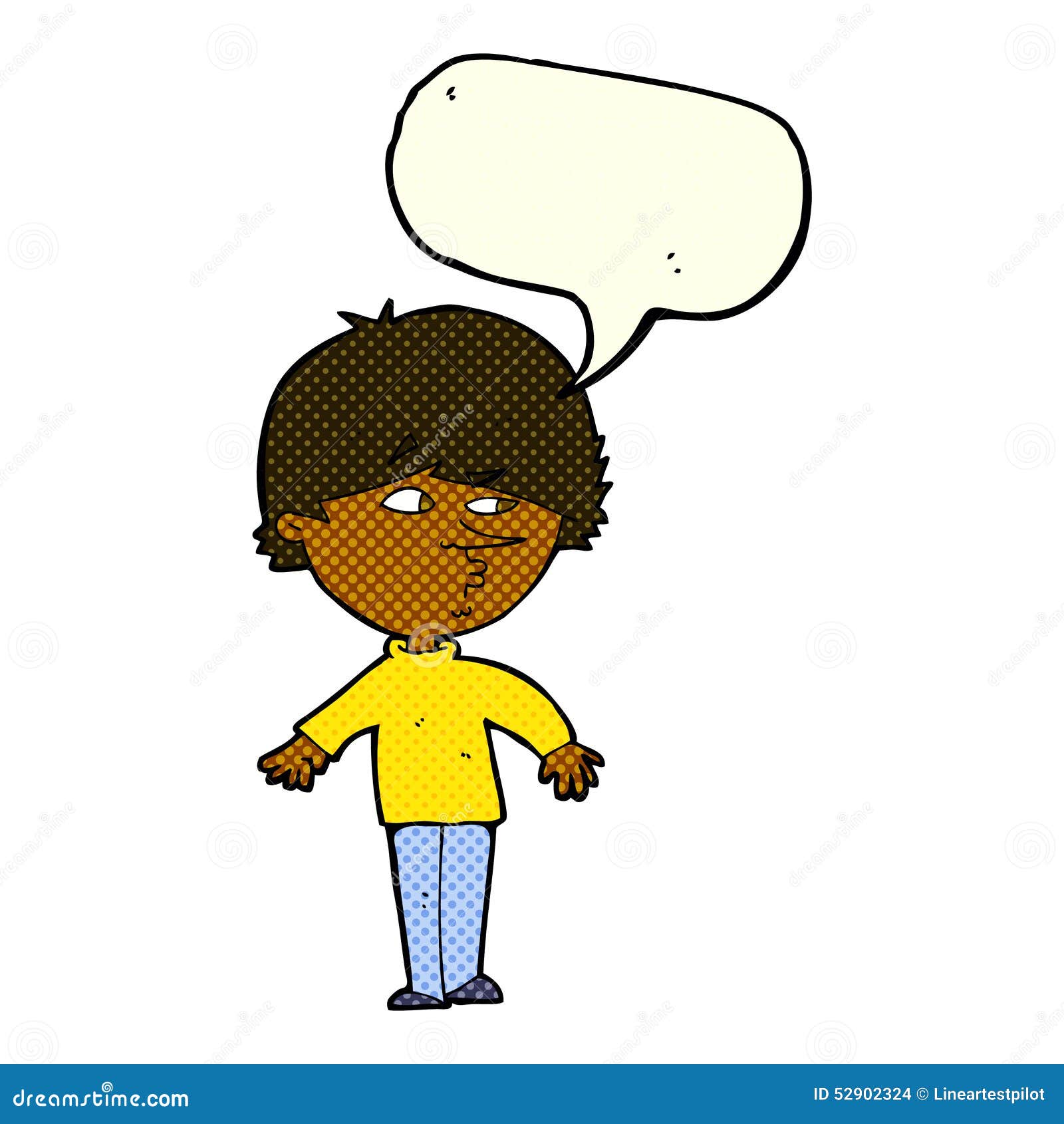 Cartoon Suspicious Man Looking Over Shoulder with Speech Bubble Stock ...