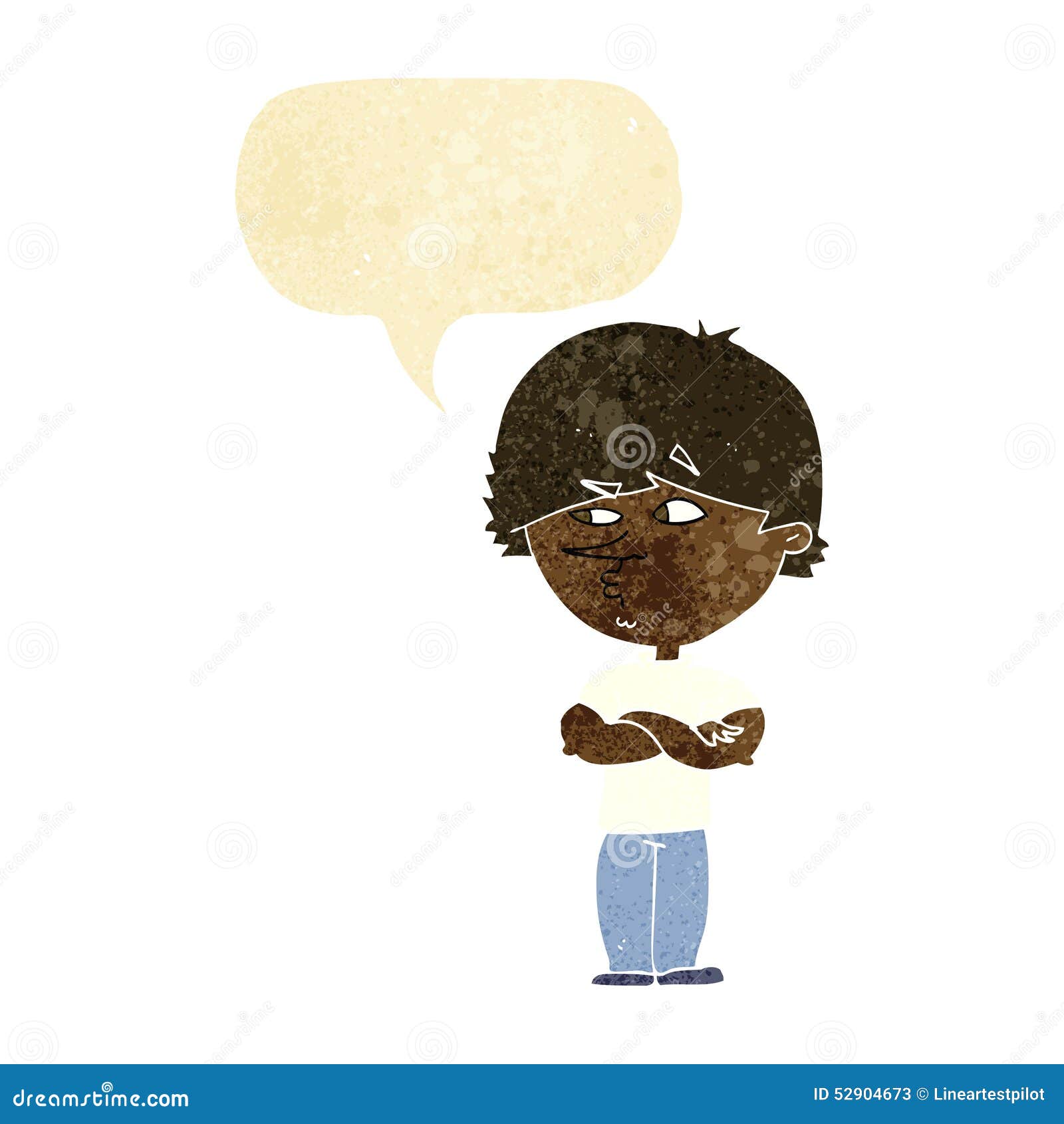 Cartoon Suspicious Man with Speech Bubble Stock Illustration ...