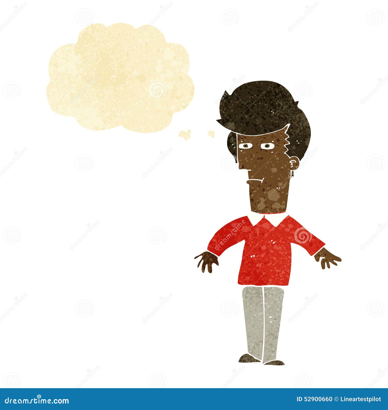 Cartoon Suspicious Man with Thought Bubble Stock Illustration ...