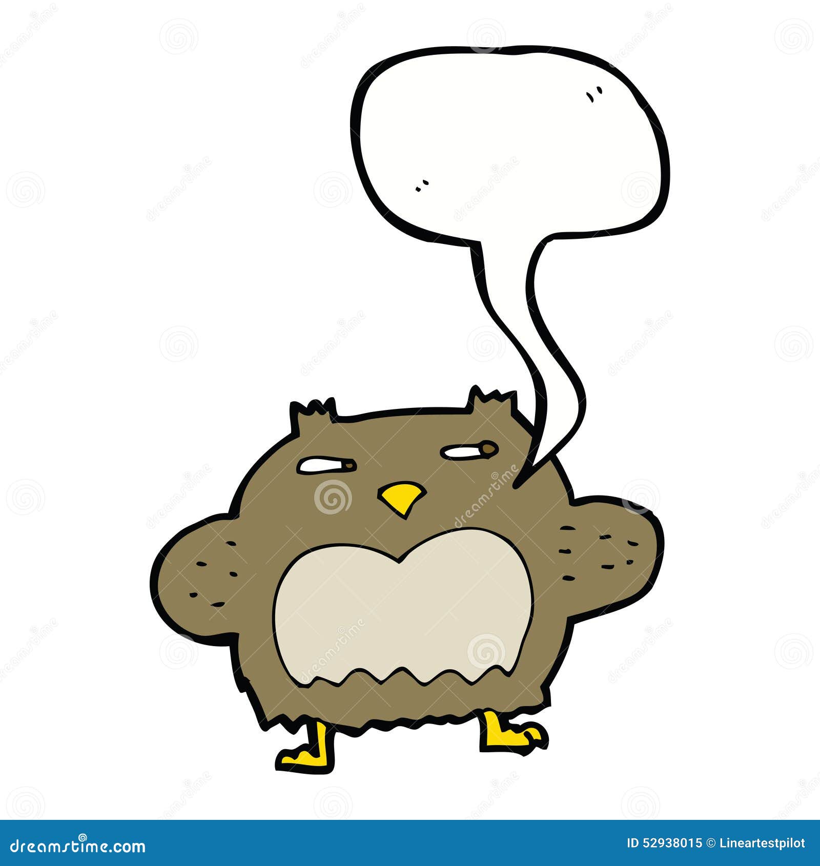 Cartoon Suspicious Owl with Speech Bubble Stock Illustration ...