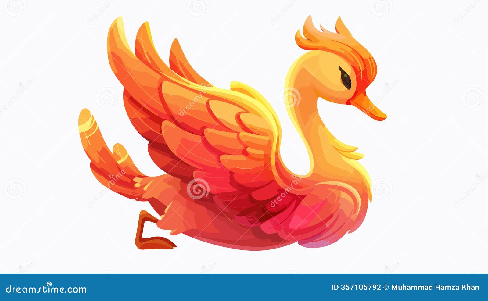 Cartoon Swan Animation Vector Illustration for Creative Design Projects ...