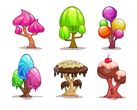 Cartoon sweet candy tree stock illustration. Illustration of animation ...