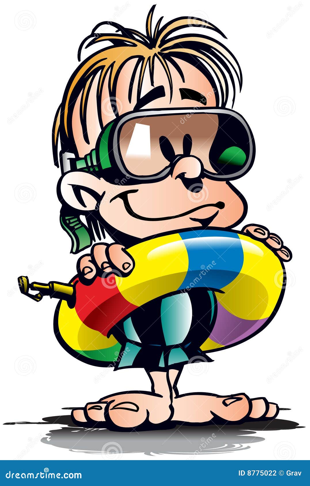 Cartoon swimmer child stock illustration. Illustration of graphic - 8775022