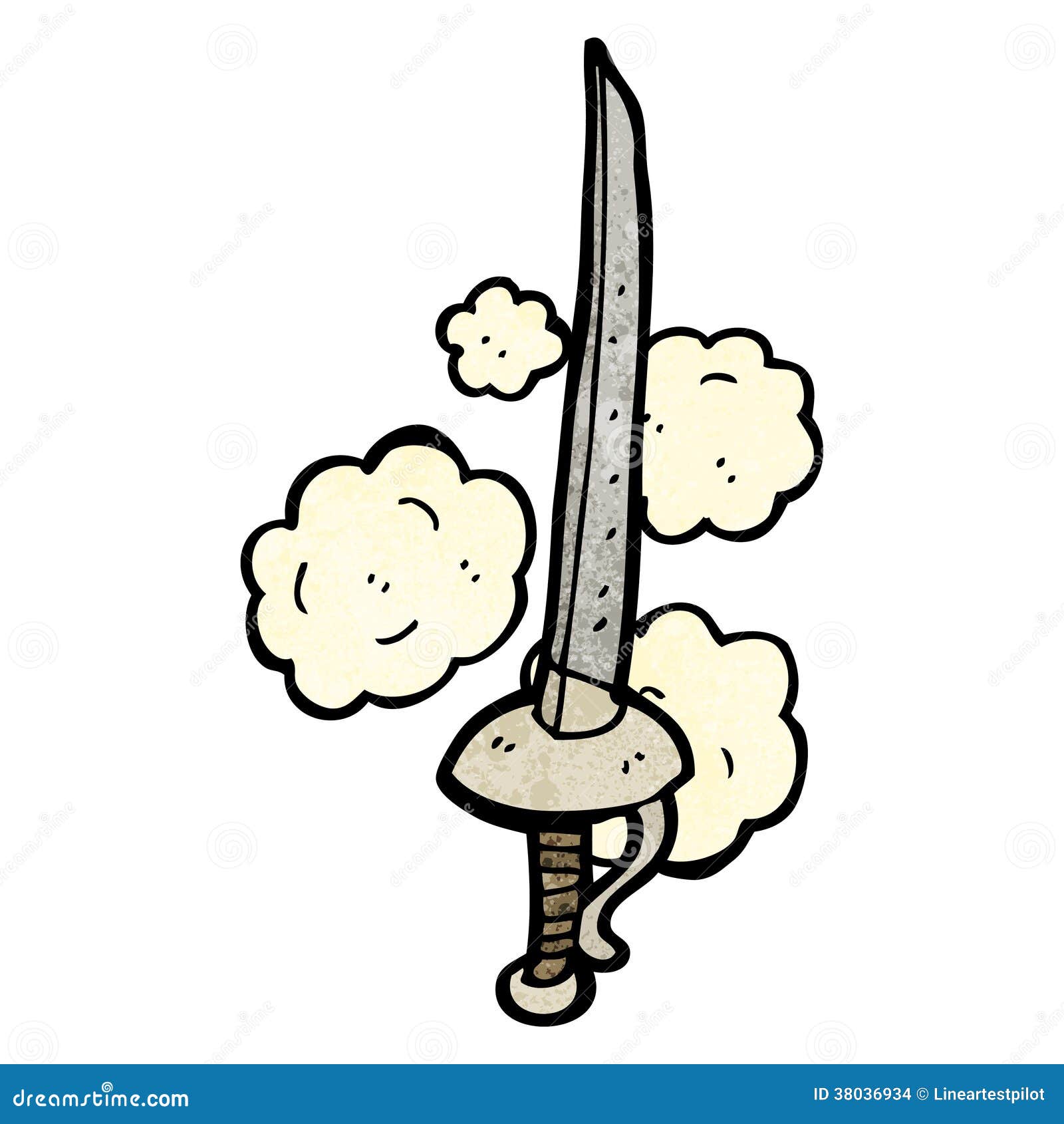 Cartoon sword stock vector. Illustration of drawing, hand - 38036934