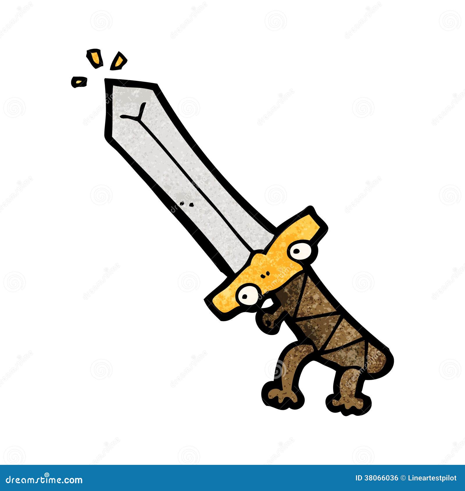 Cartoon sword stock vector. Illustration of funny, doodle - 38066036