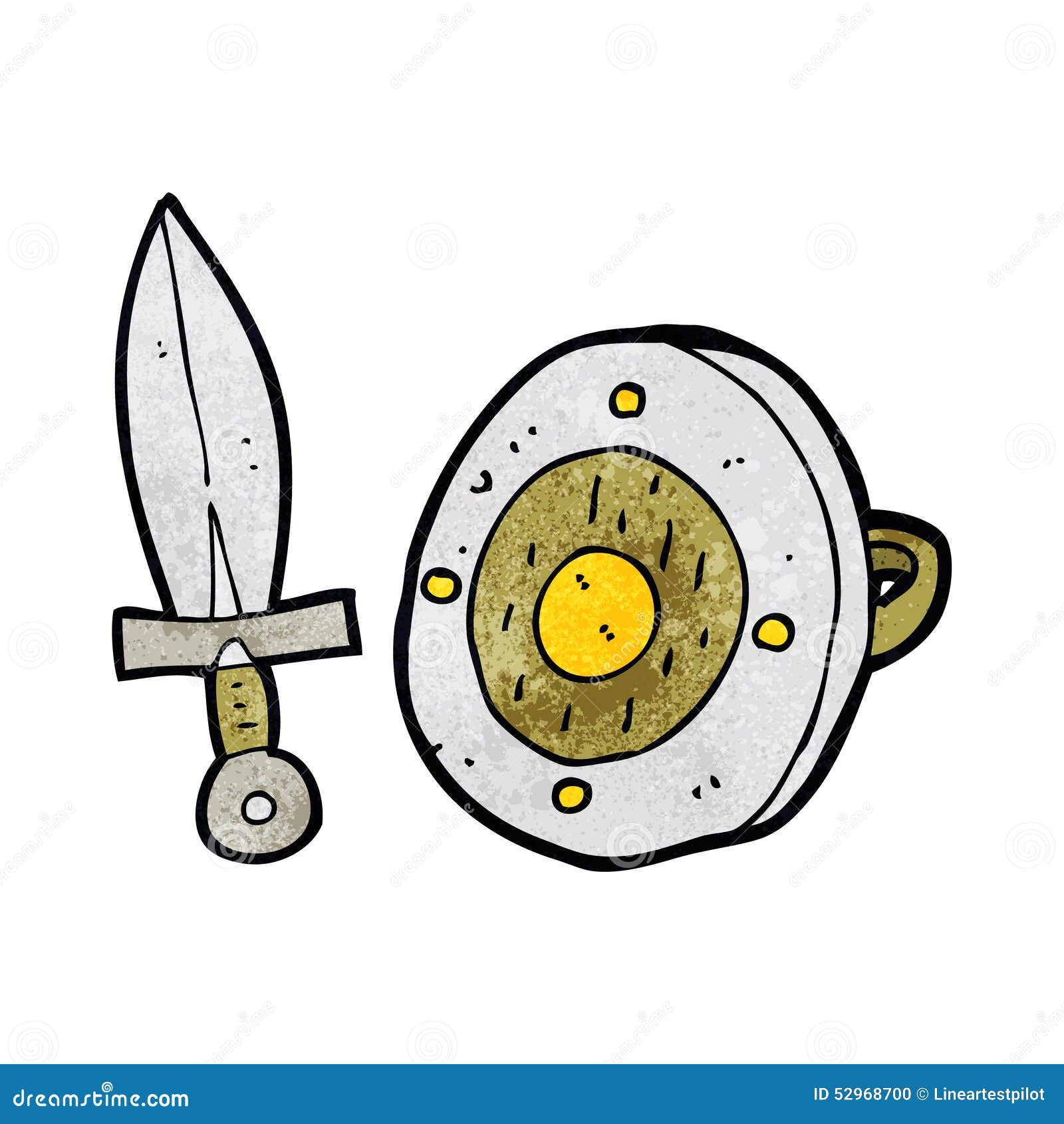 Cartoon sword and shield stock illustration. Illustration of retro ...