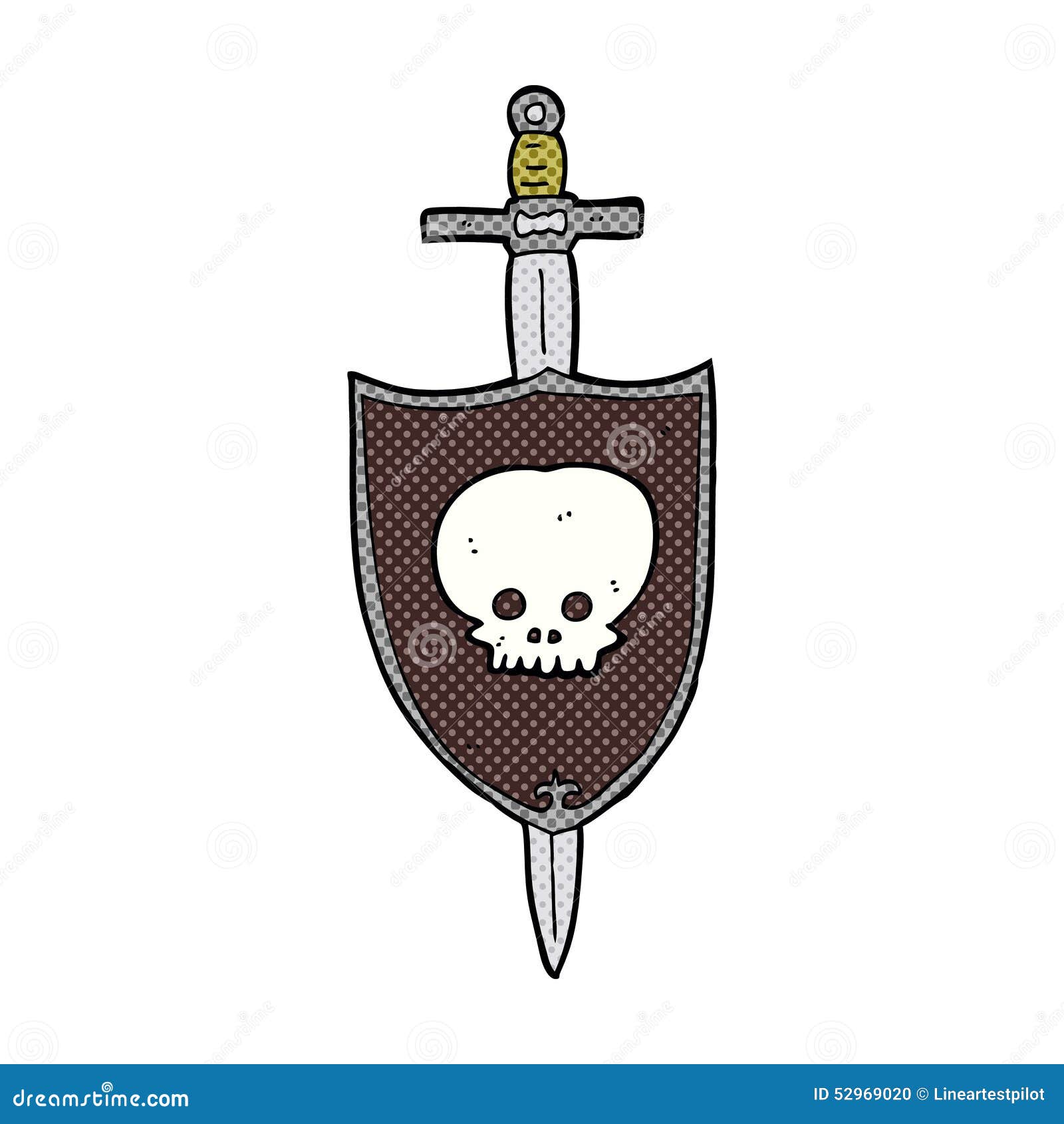 Cartoon sword and shield stock illustration. Illustration of doodle ...