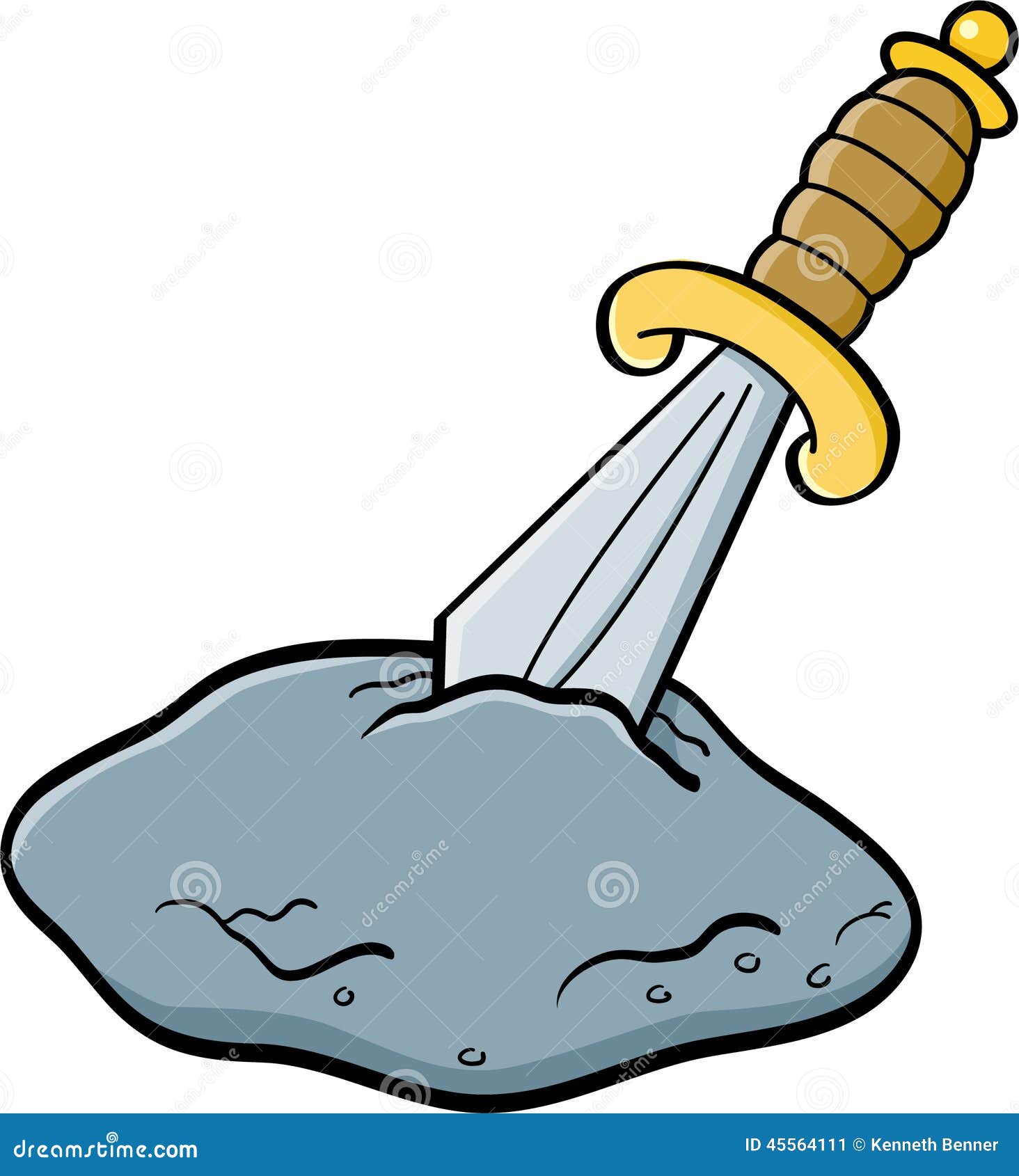 Cartoon sword in a stone stock vector. Illustration of humorous - 45564111
