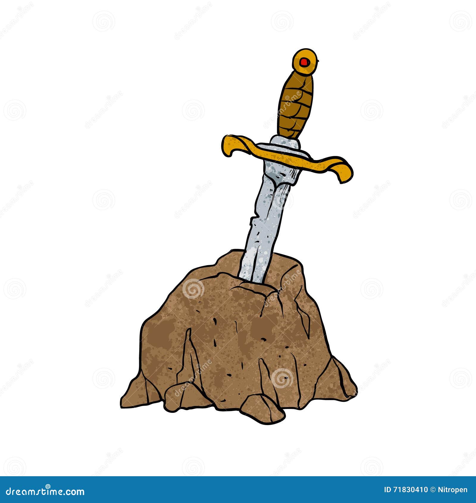 Cartoon Sword In Stone Stock Vector - Image: 71830410
