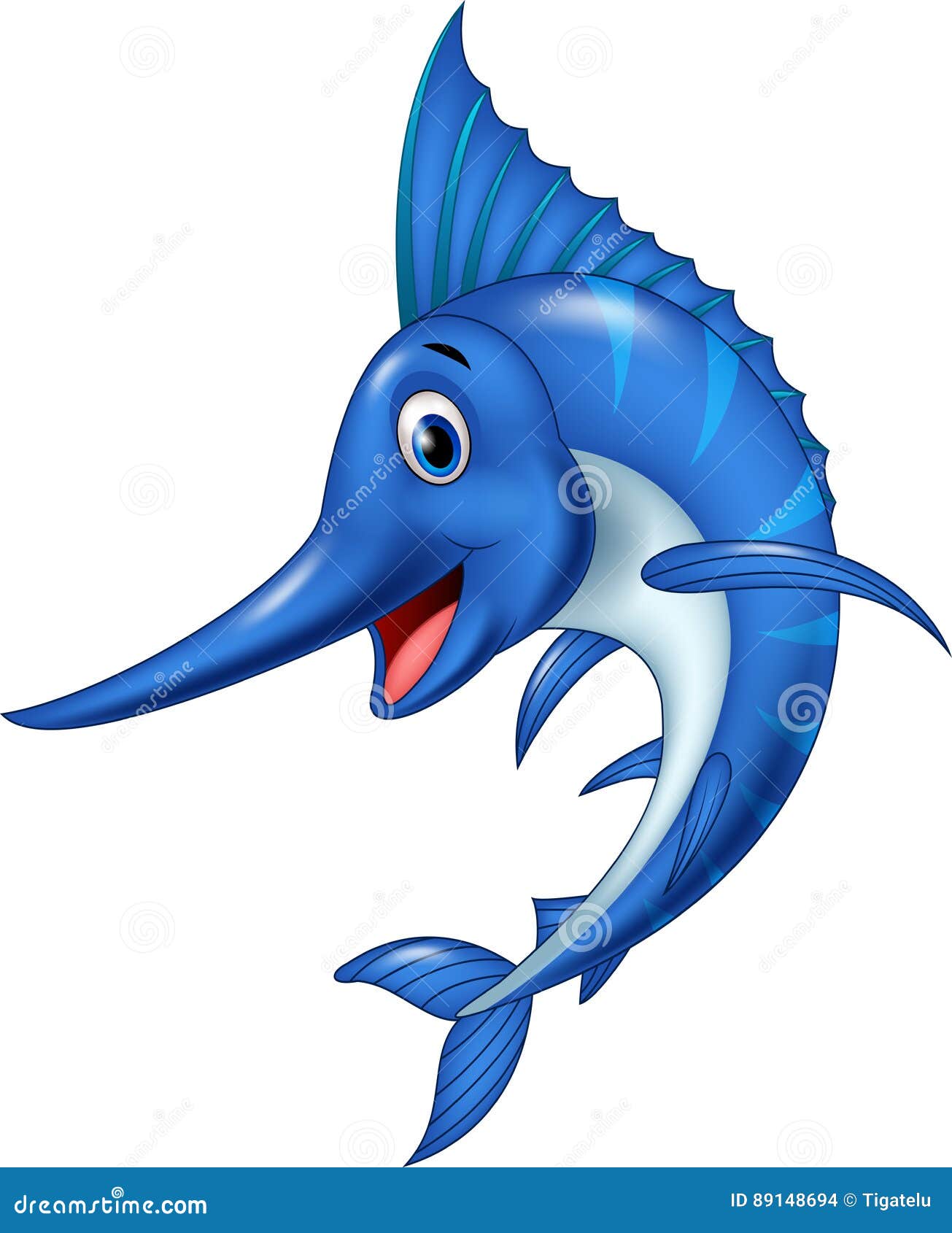 Cartoon Swordfish Illustration | CartoonDealer.com #65805059