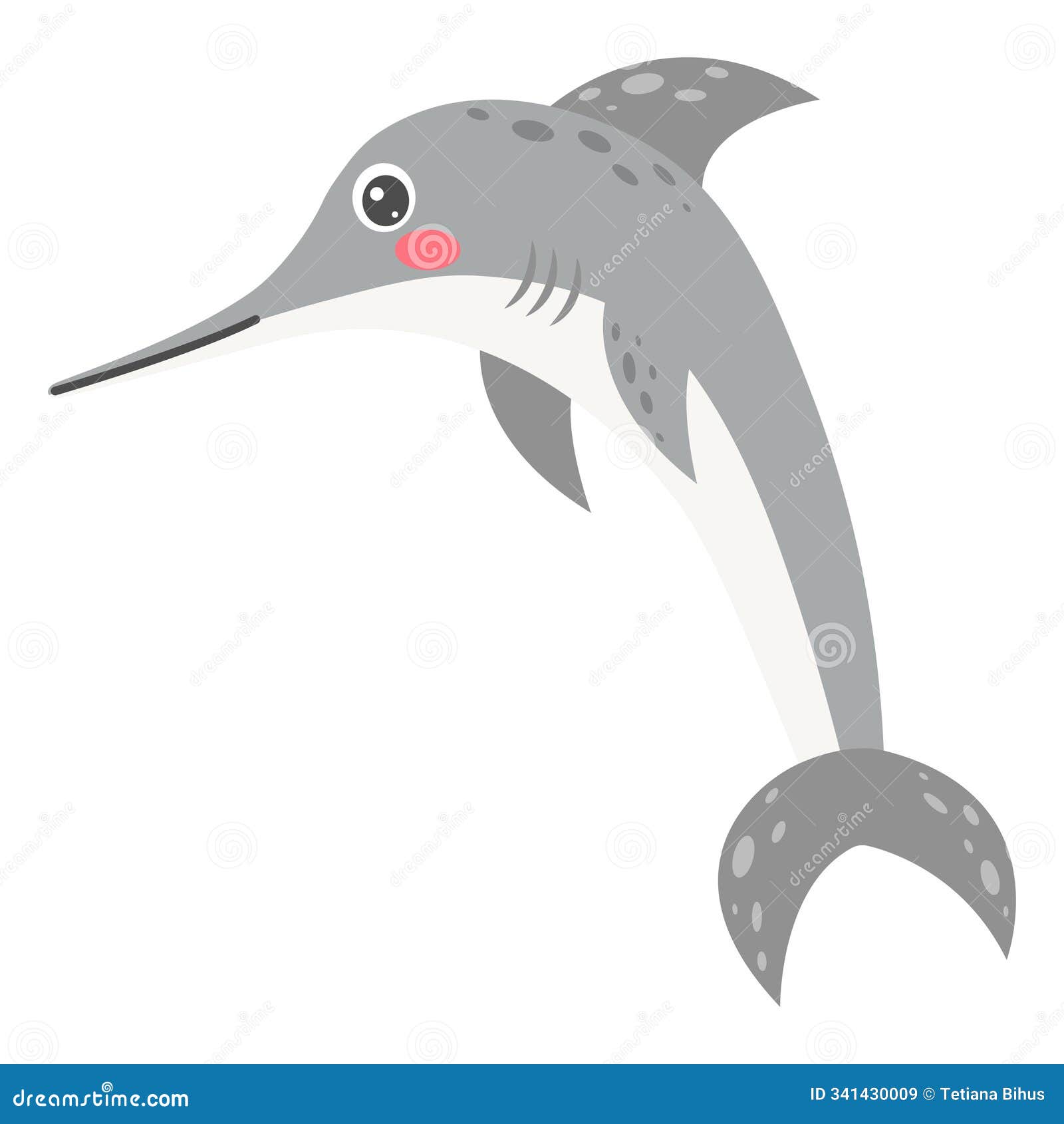 Cartoon Swordfish. Sea Animal Stock Illustration - Illustration of ...