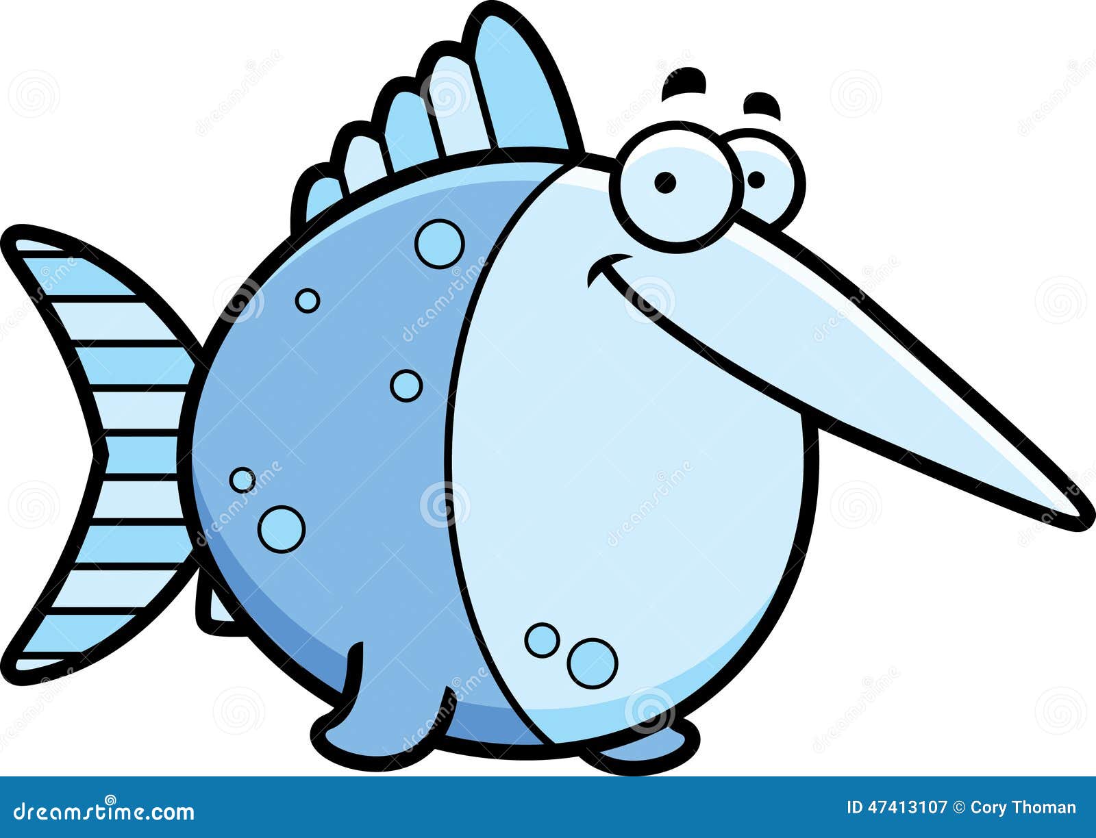 Cartoon Swordfish Smiling stock vector. Illustration of clip - 47413107