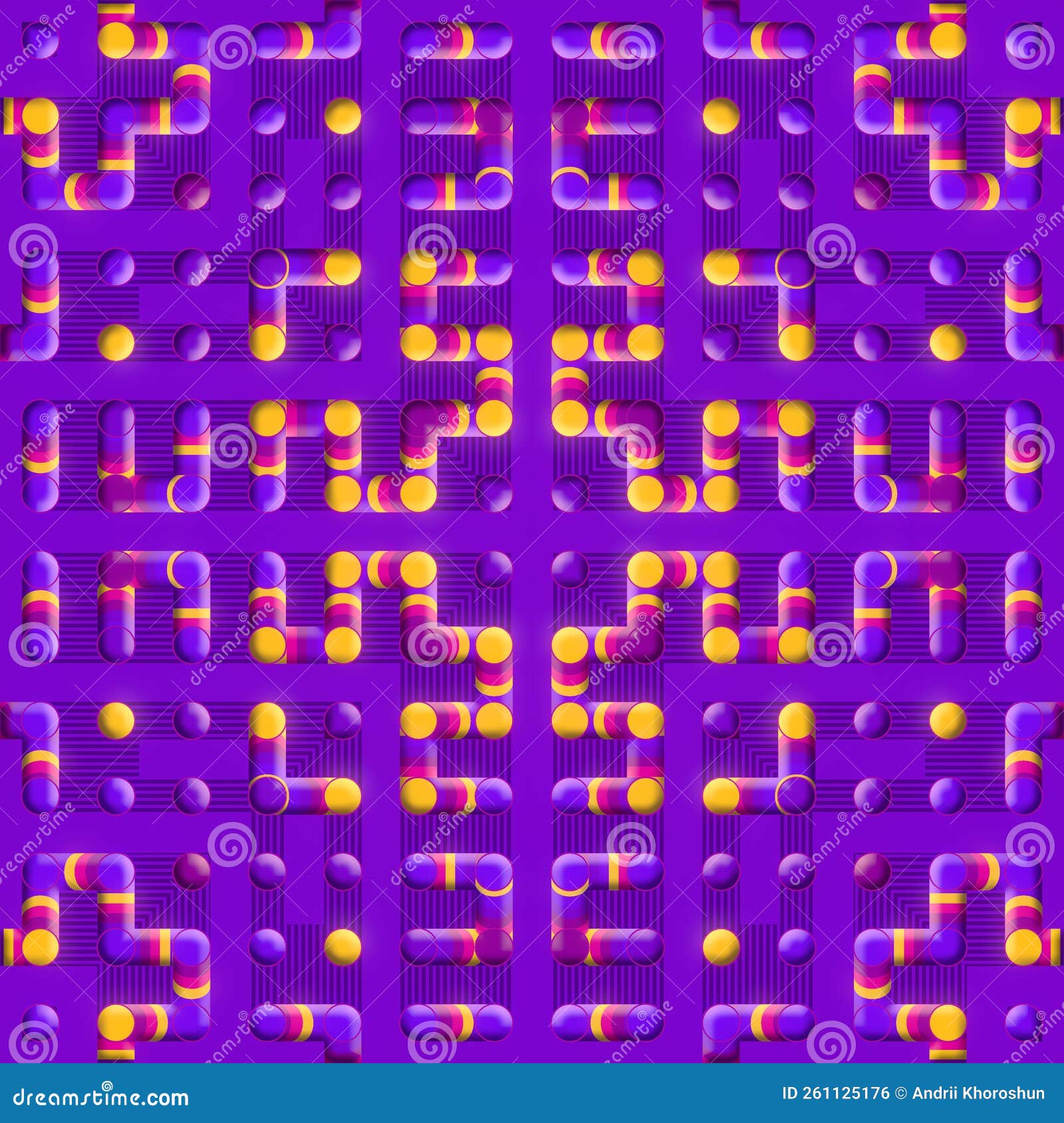 Cartoon Symmetrical Geometric Pattern with Iridescent Neon Gradient ...