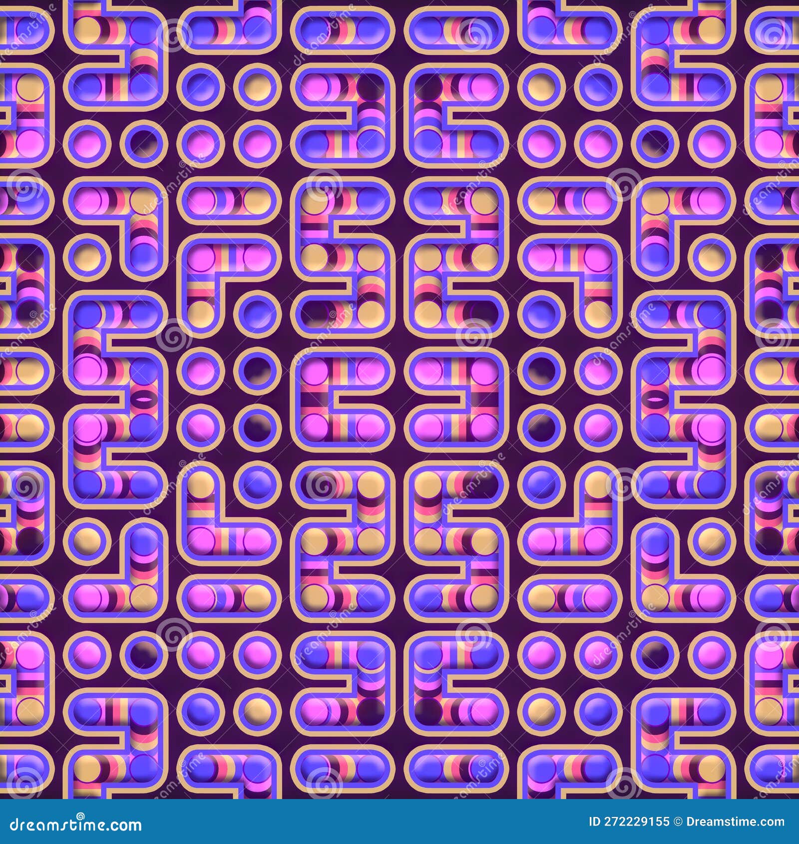 Cartoon Symmetrical Pattern with Trendy Multicolor Gradient. Geometric ...