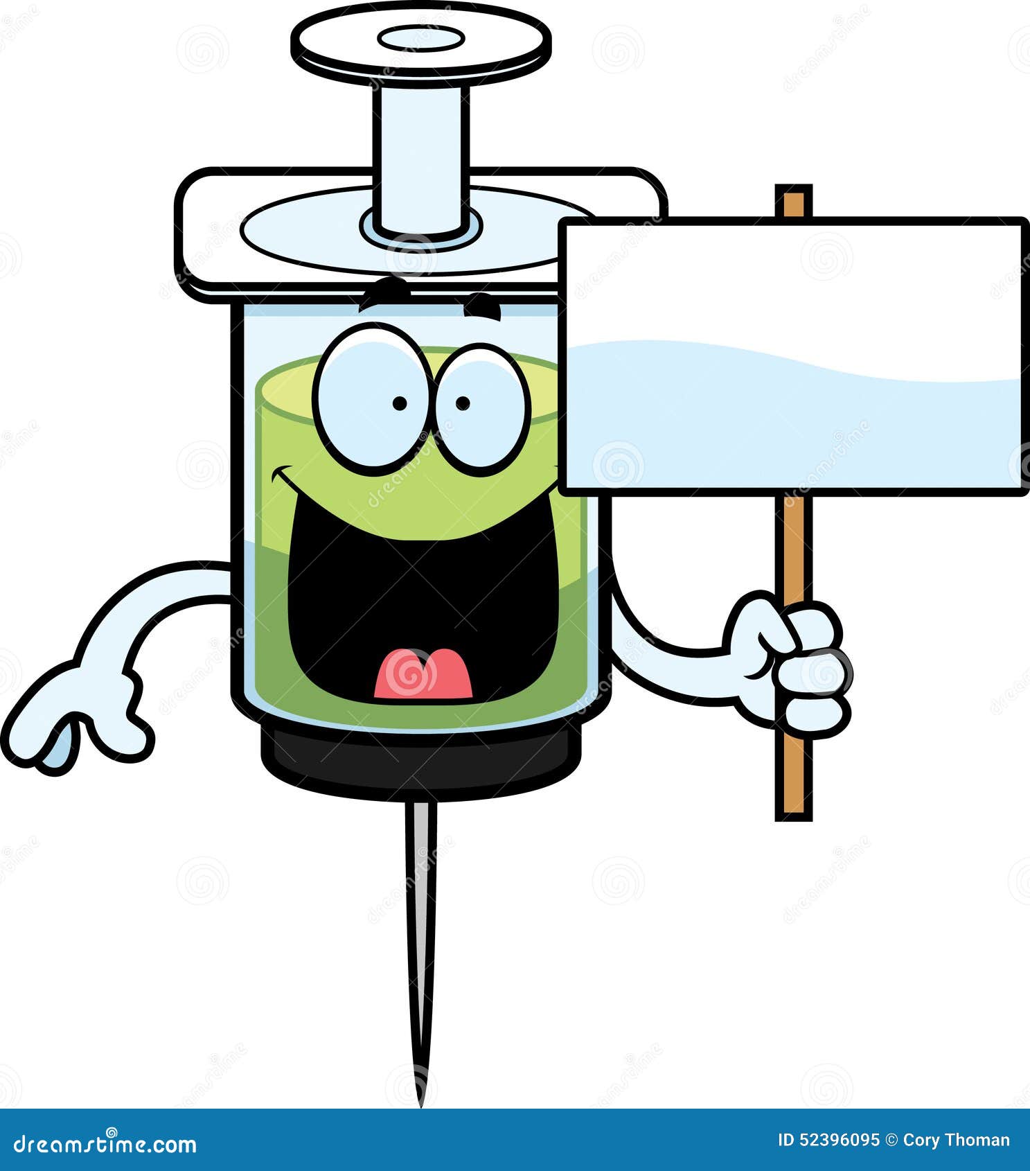 Cartoon Syringe Sign stock vector. Illustration of cartoon - 52396095