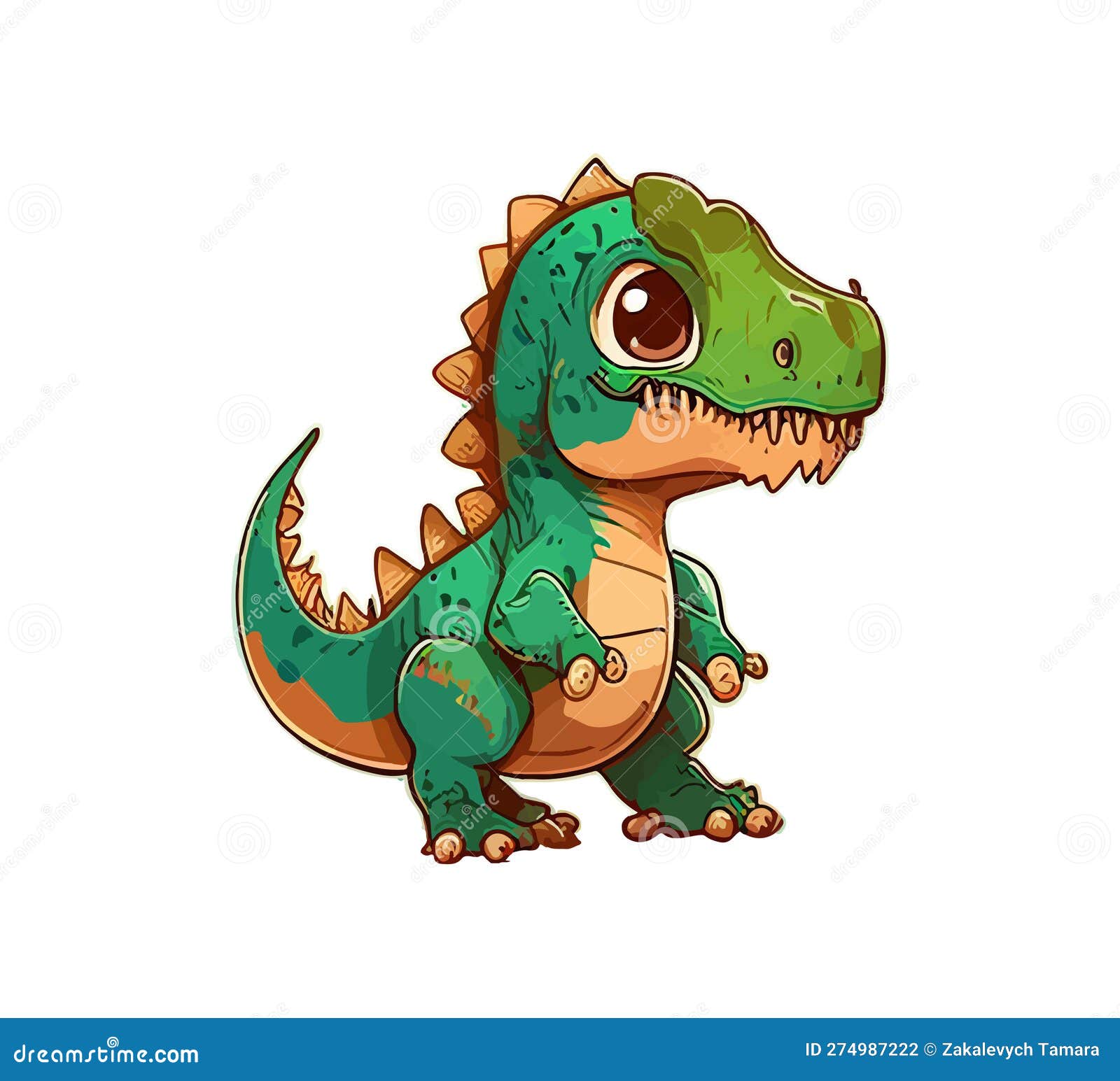 Cartoon T-rex. Vector Illustration Stock Illustration - Illustration of ...