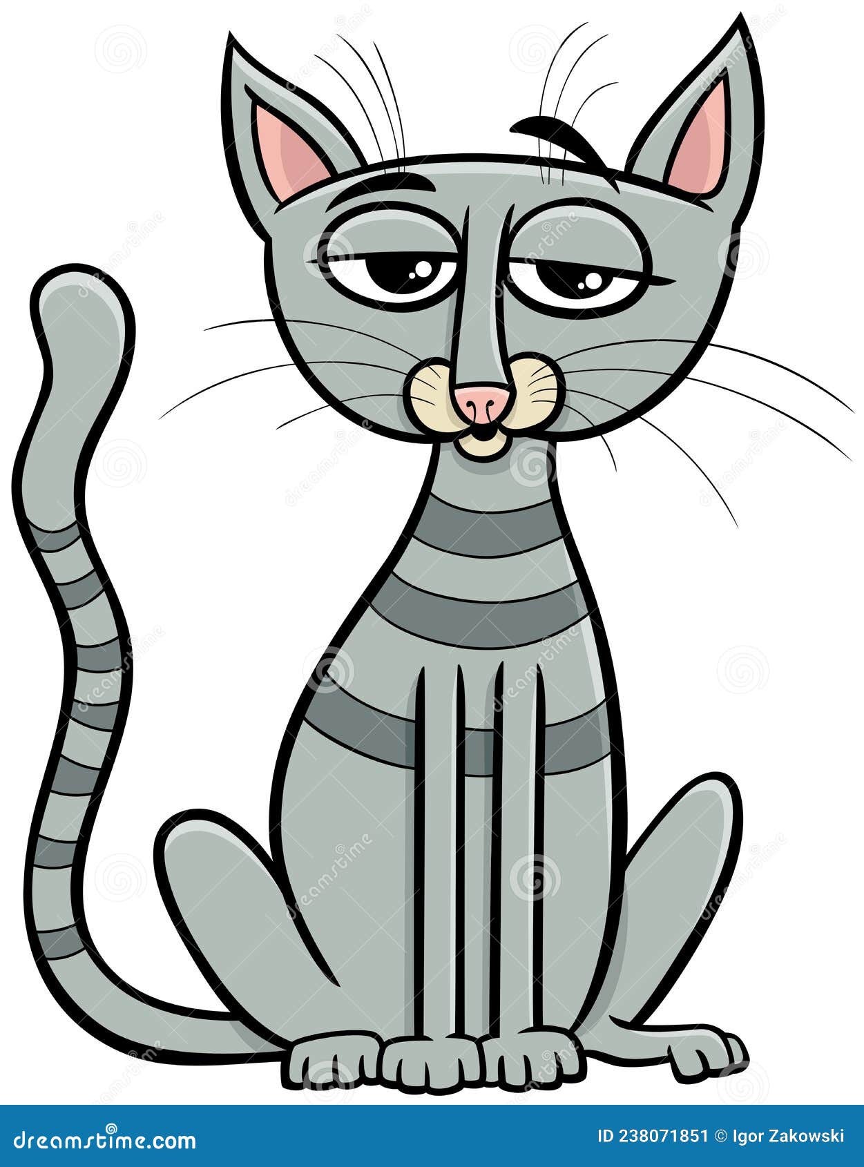 Cartoon Tabby Cat Comic Animal Character Stock Vector - Illustration of ...