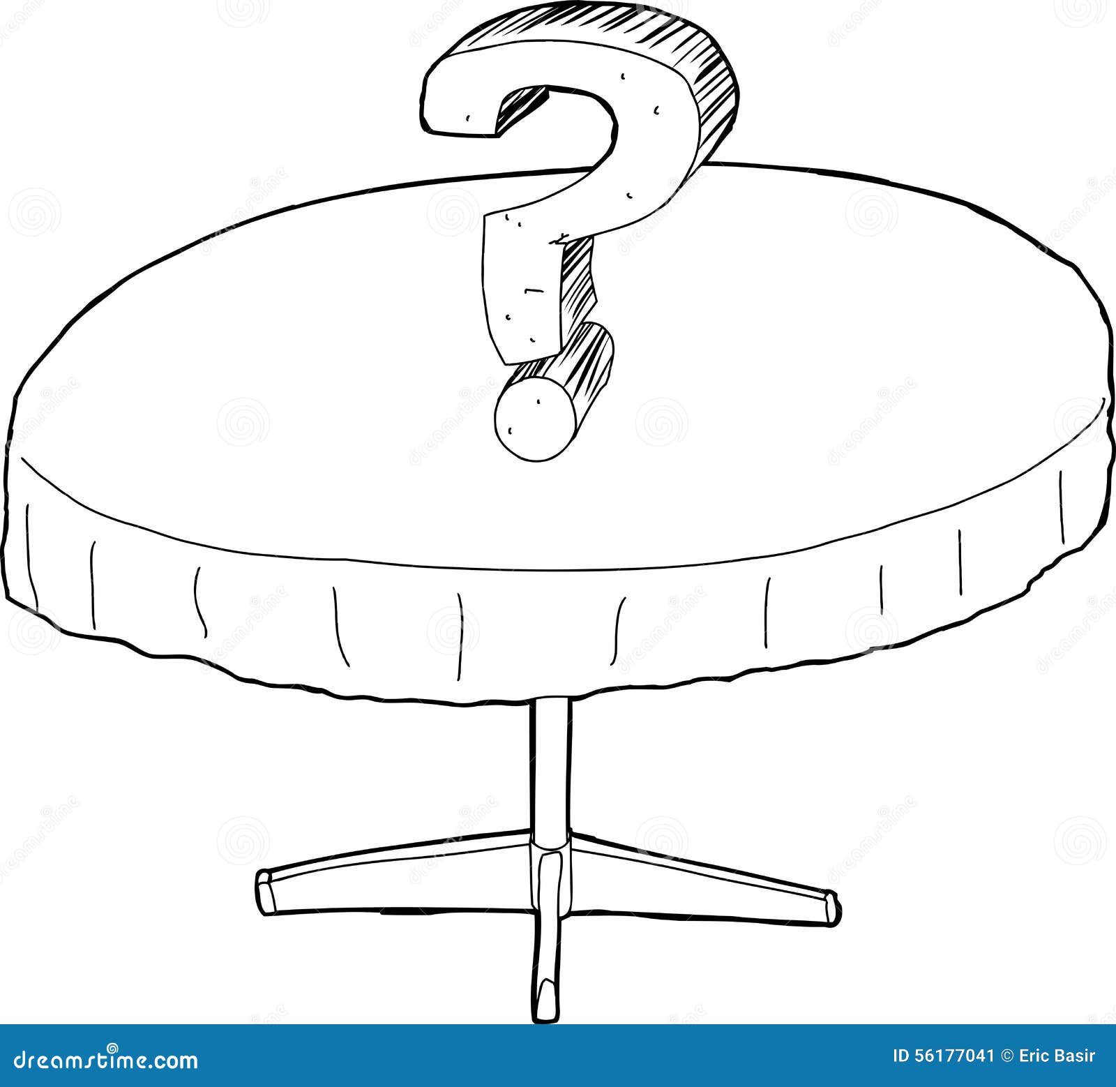 Cartoon Table with Question Mark Stock Illustration - Illustration of ...