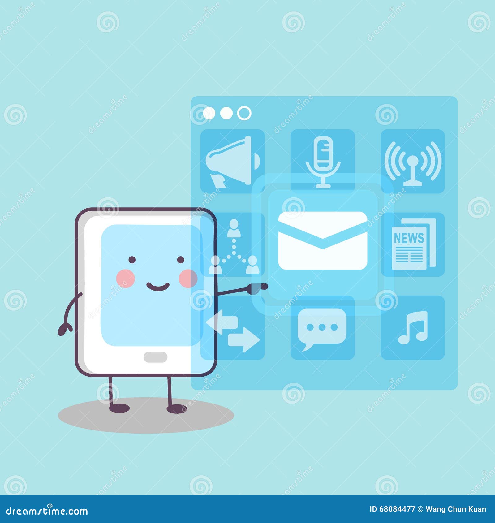 Cartoon Tablet Pc Touch Icon Stock Vector - Illustration of object ...