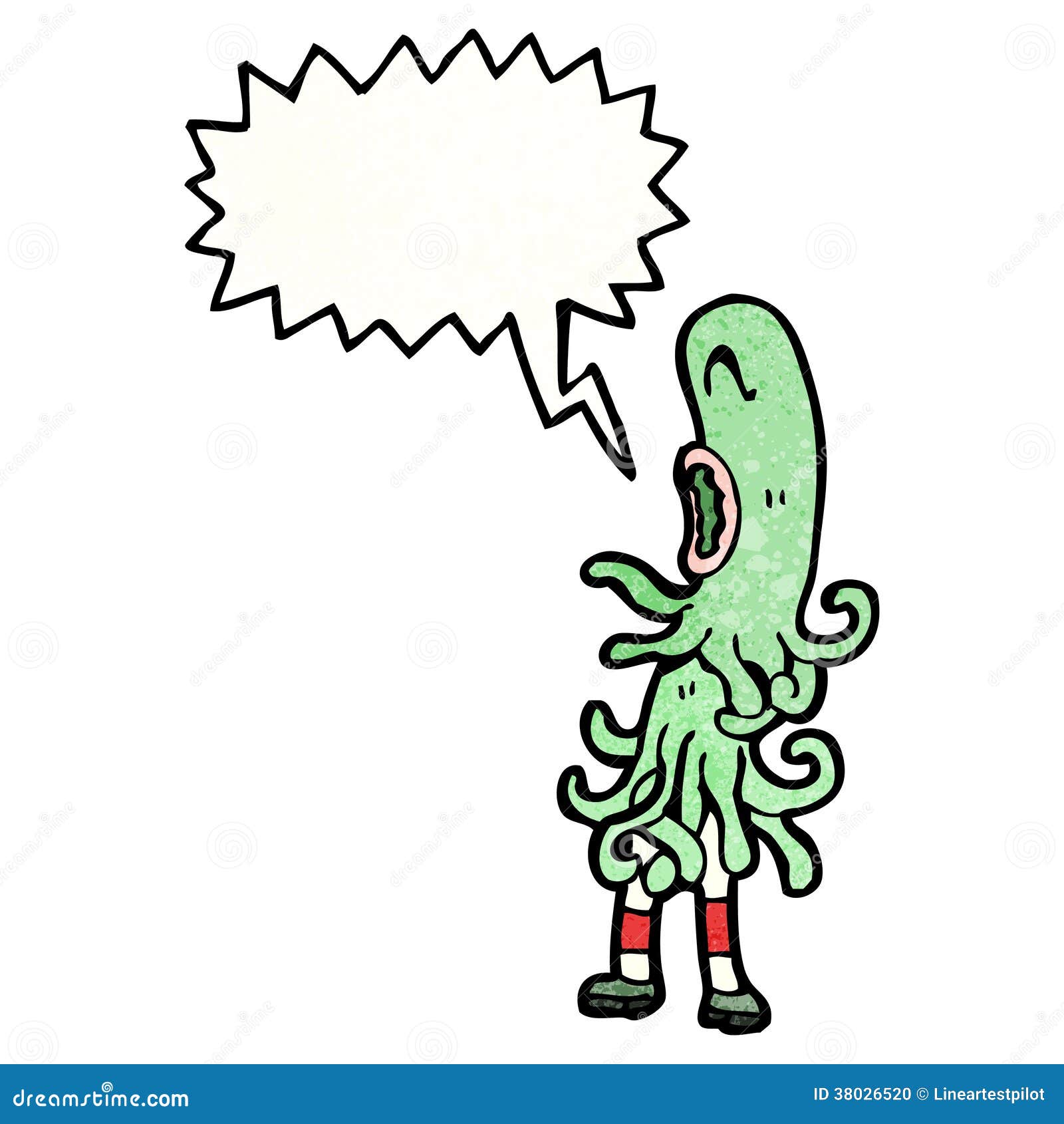 Cartoon talking alien stock vector. Illustration of cheerful - 38026520