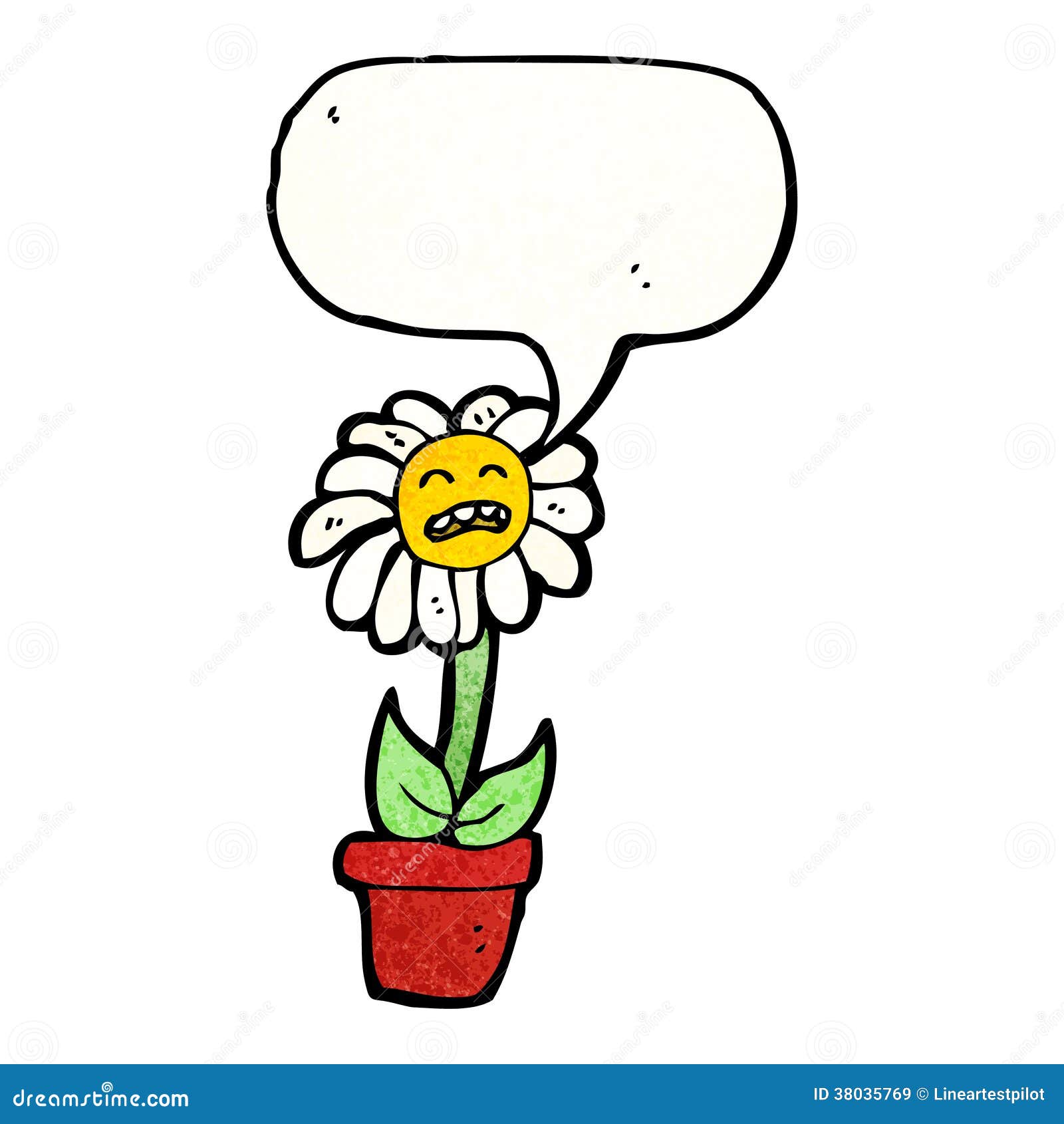 Cartoon talking flower stock vector. Illustration of talking - 38035769