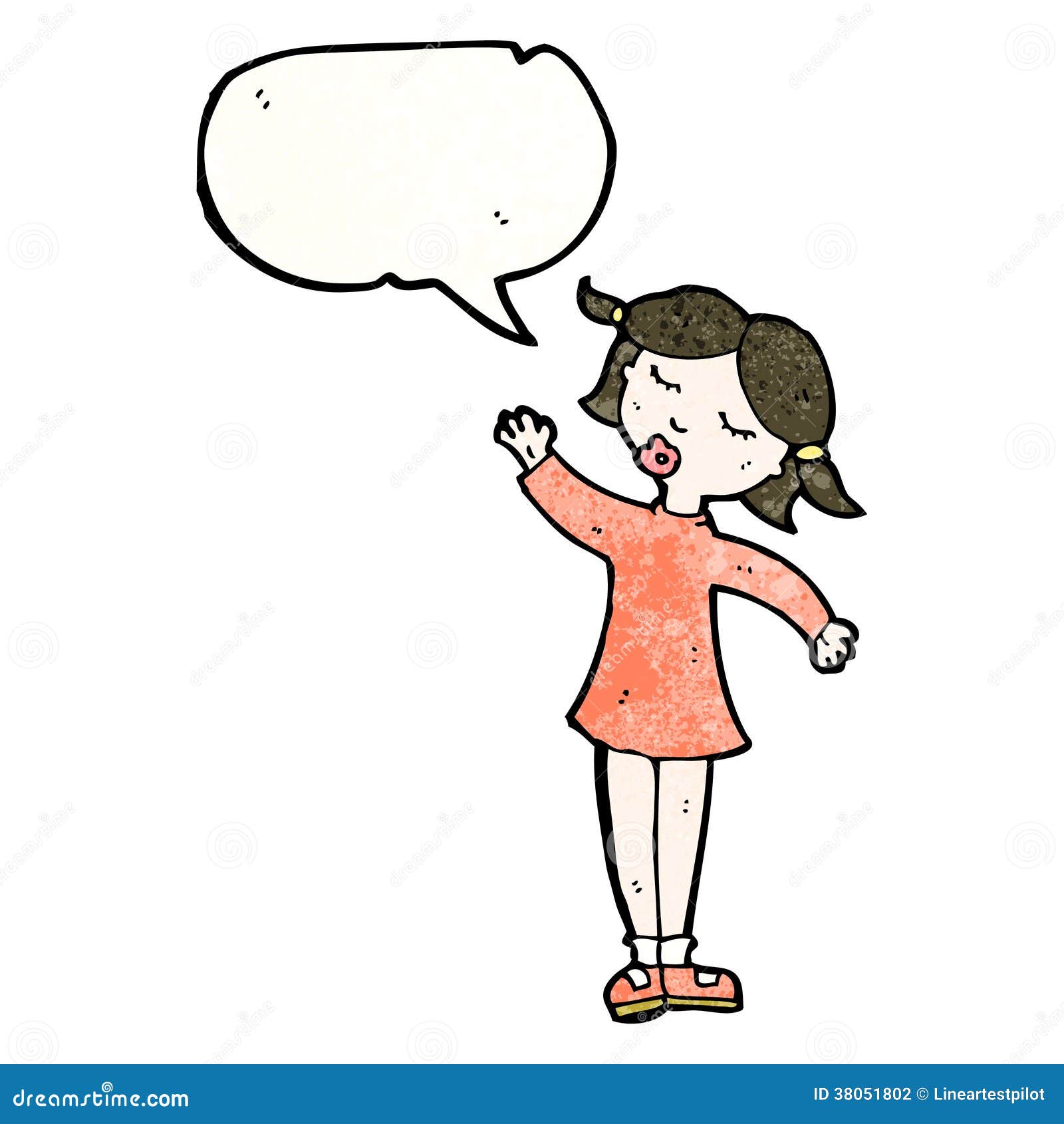 Cartoon talking girl stock vector. Illustration of artwork - 38051802