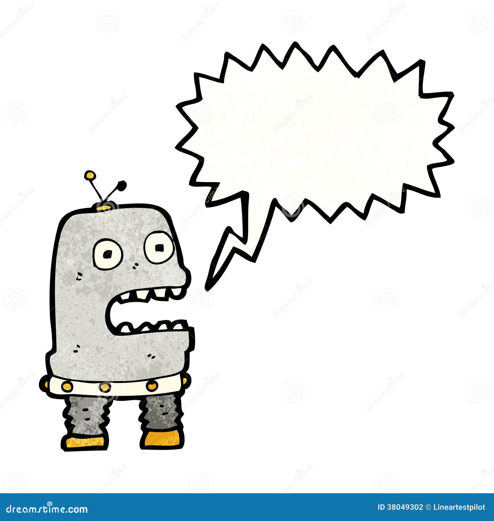 Cartoon talking robot stock illustration. Illustration of speaking ...
