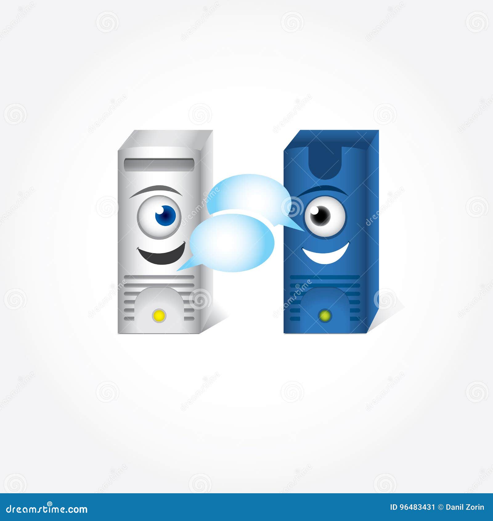 Cartoon Talking Servers, Illustration. Stock Vector - Illustration of ...