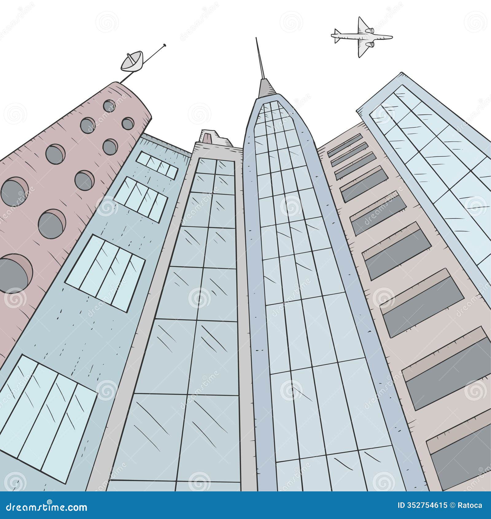 Cartoon tall building draw stock vector. Illustration of isolated ...