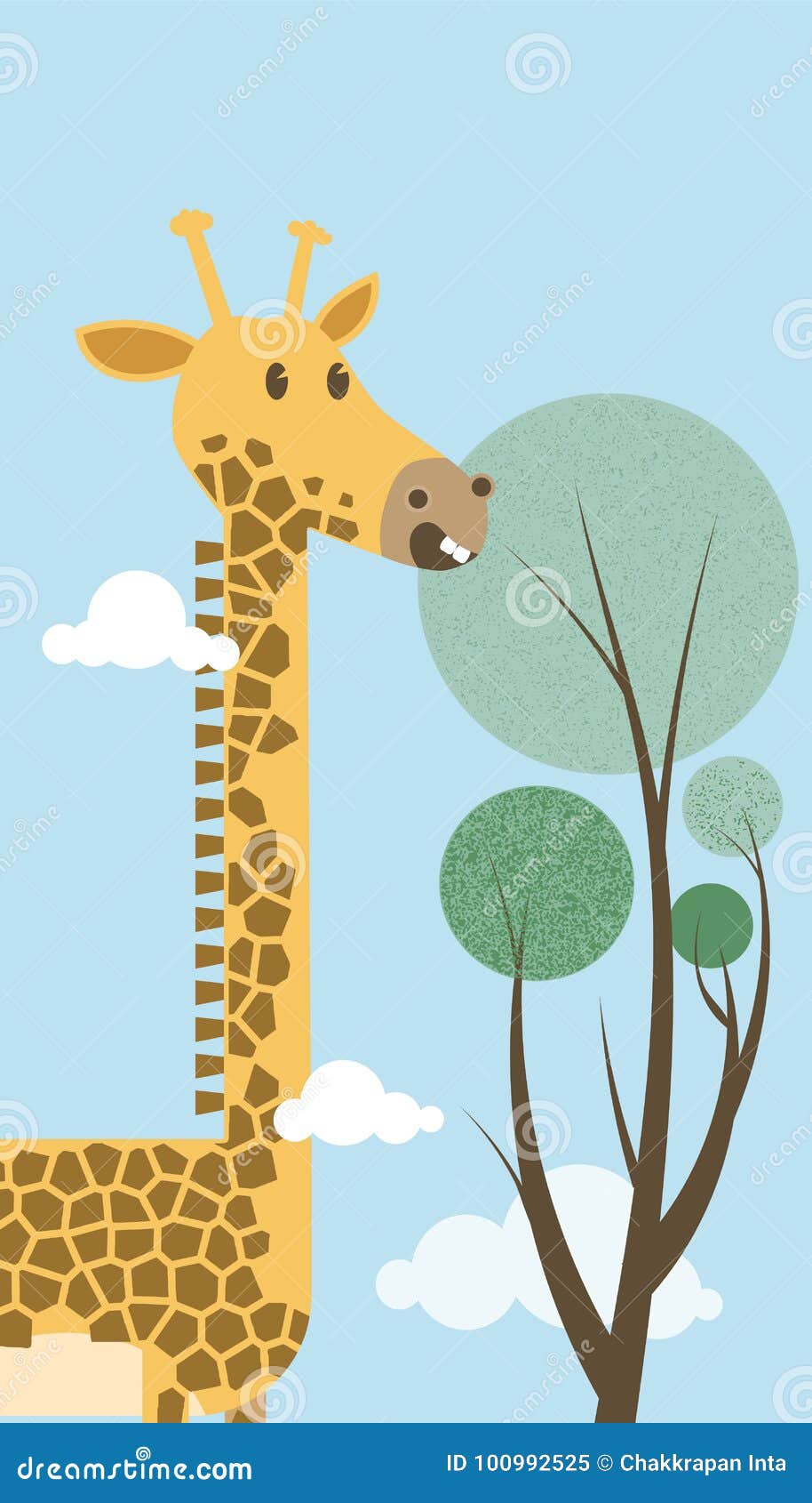 Cartoon tall giraffe stock vector. Illustration of wild - 100992525