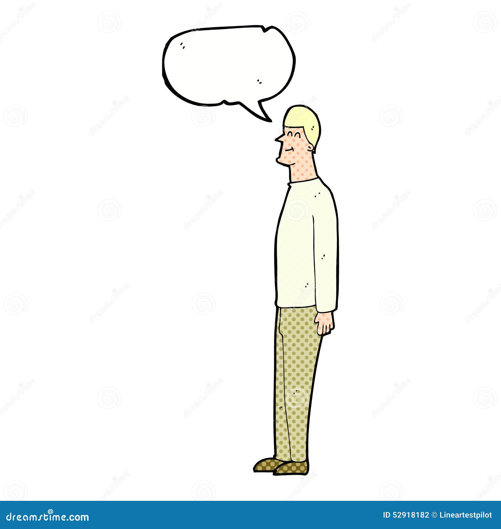 Cartoon Tall Man with Speech Bubble Stock Illustration - Illustration ...