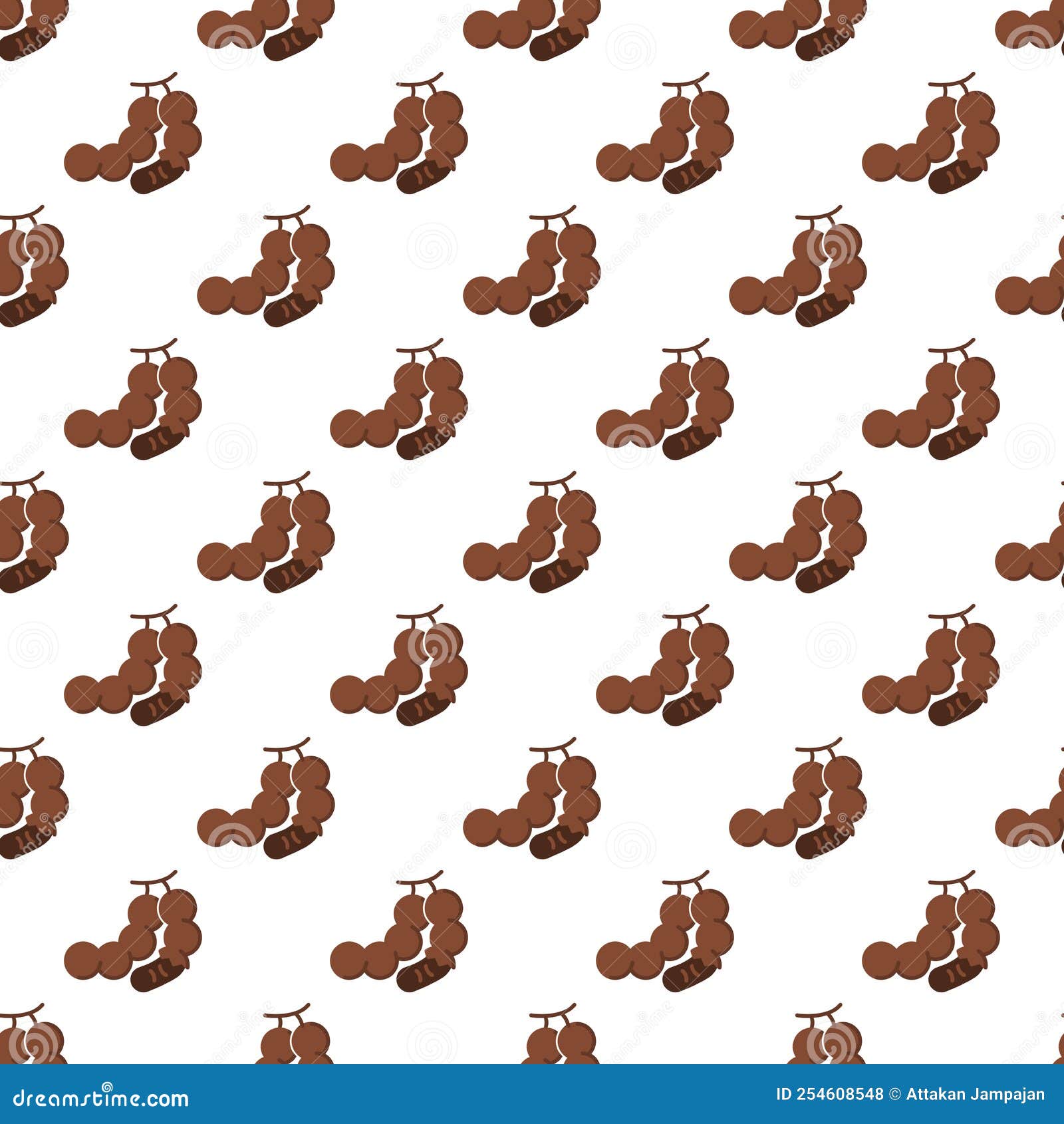 Cartoon Tamarind Seamless Pattern Background. Stock Vector ...
