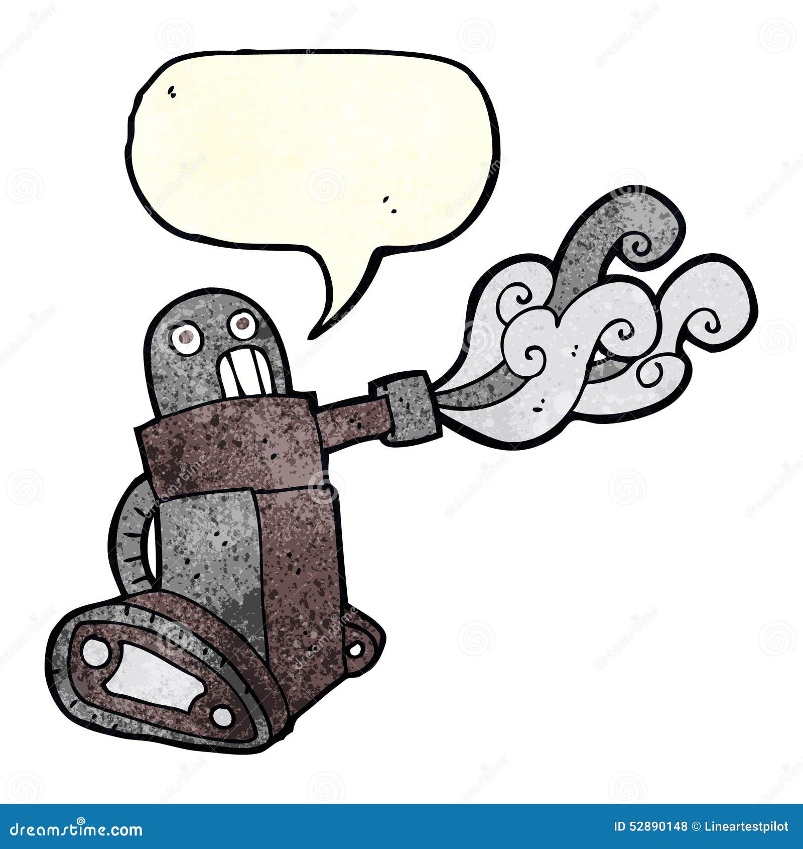 Cartoon Tank Robot with Speech Bubble Stock Illustration - Illustration ...