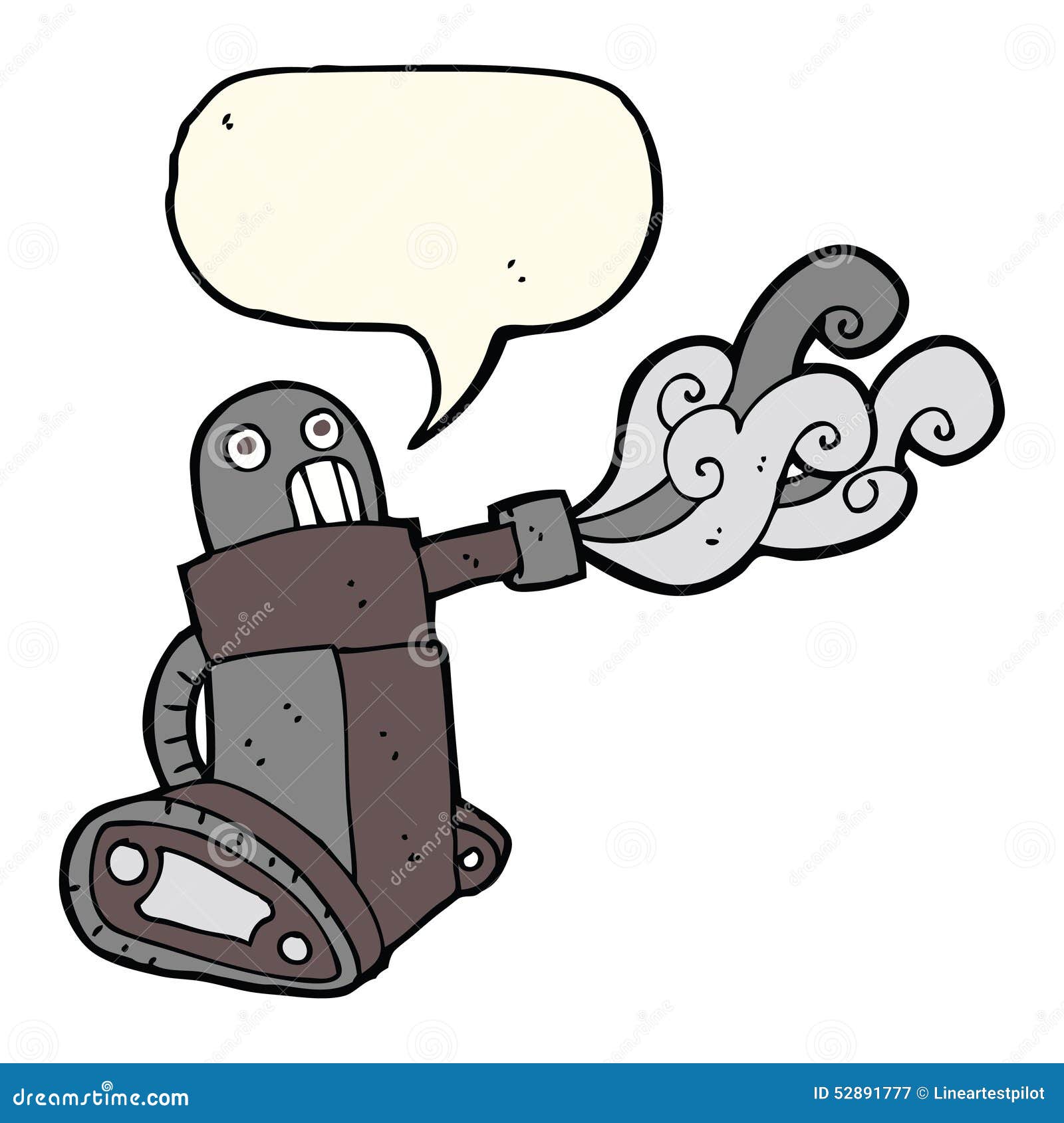 Cartoon Tank Robot with Speech Bubble Stock Illustration - Illustration ...