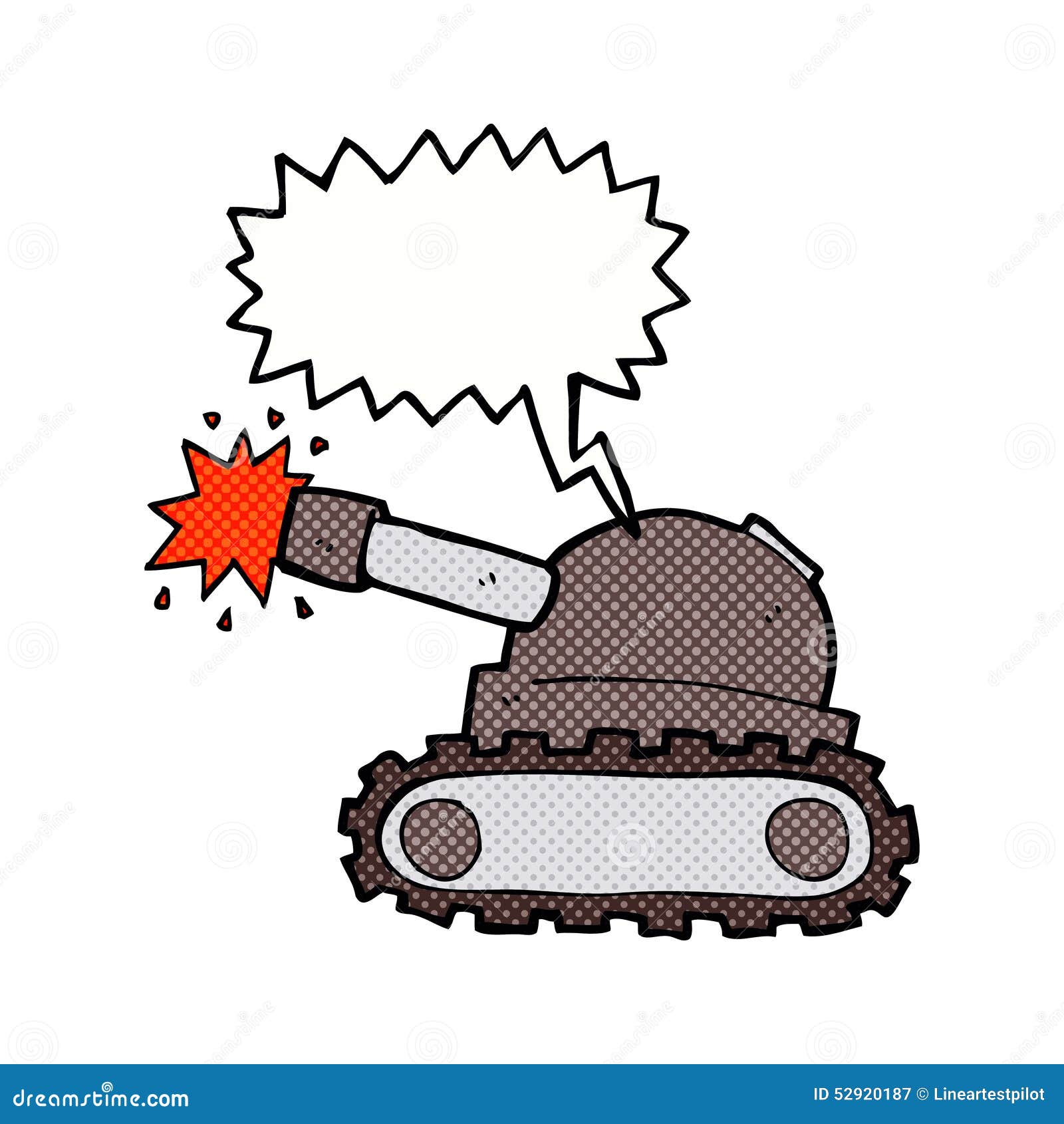 Cartoon Tank with Speech Bubble Stock Illustration - Illustration of ...