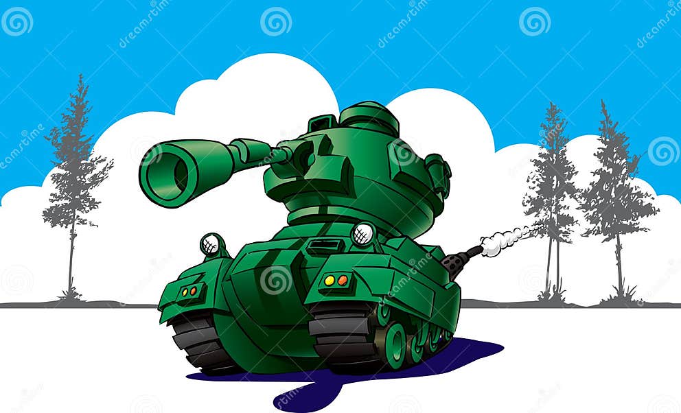Cartoon tank in wargames stock vector. Illustration of cannon - 5387935