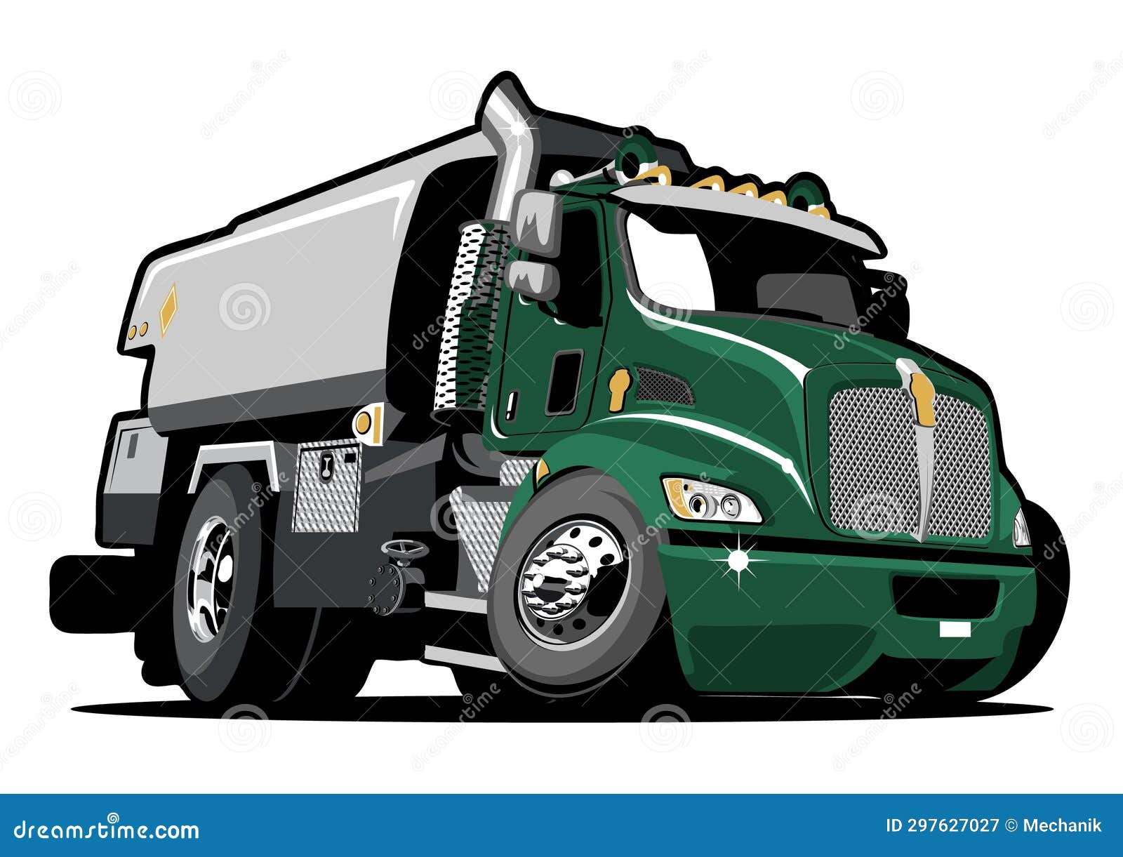 Cartoon Tanker Truck Isolated on White Background Stock Vector ...