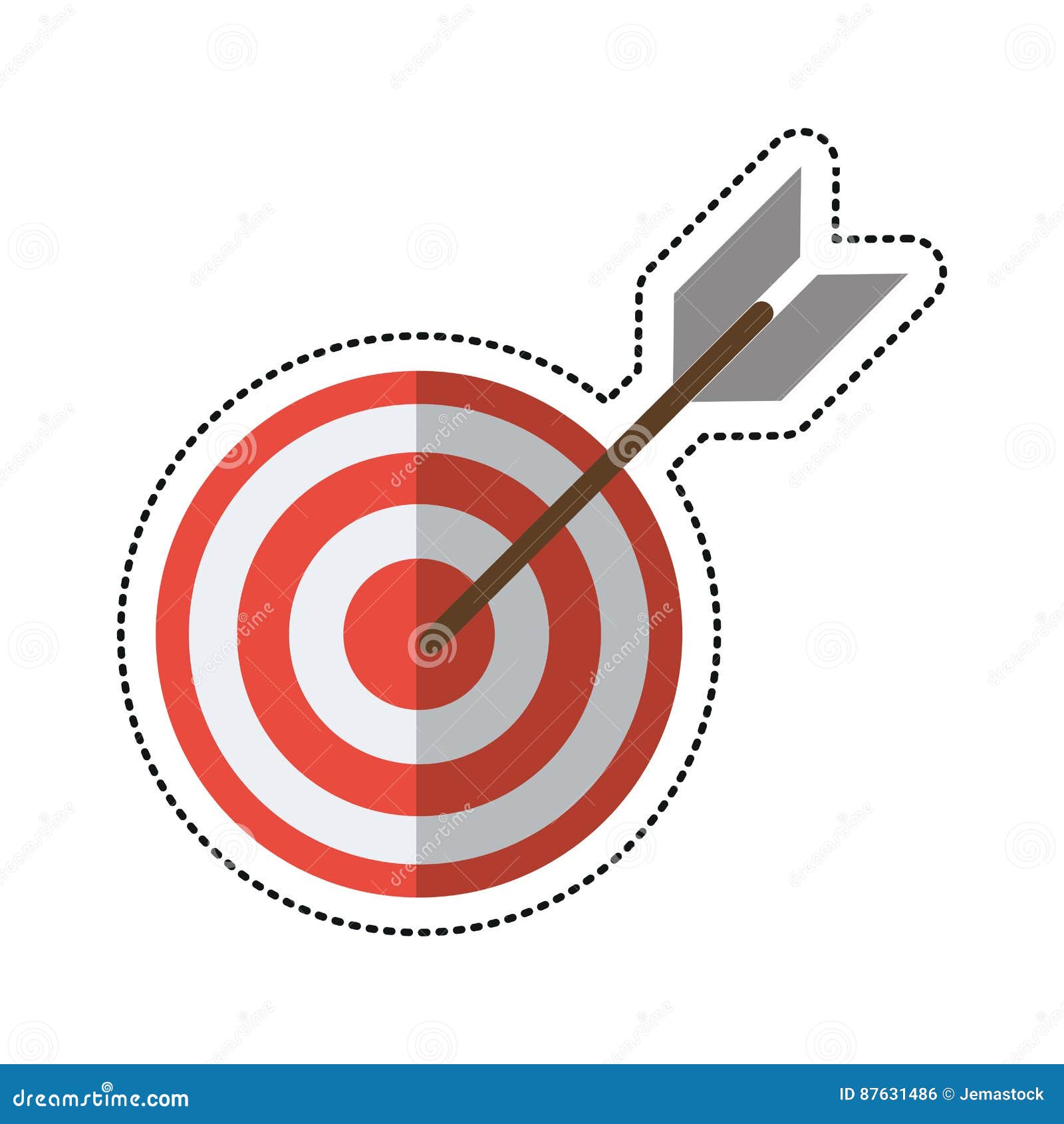 Cartoon Of Target Or Clout With Three Bow Arrows Hits In Center ...