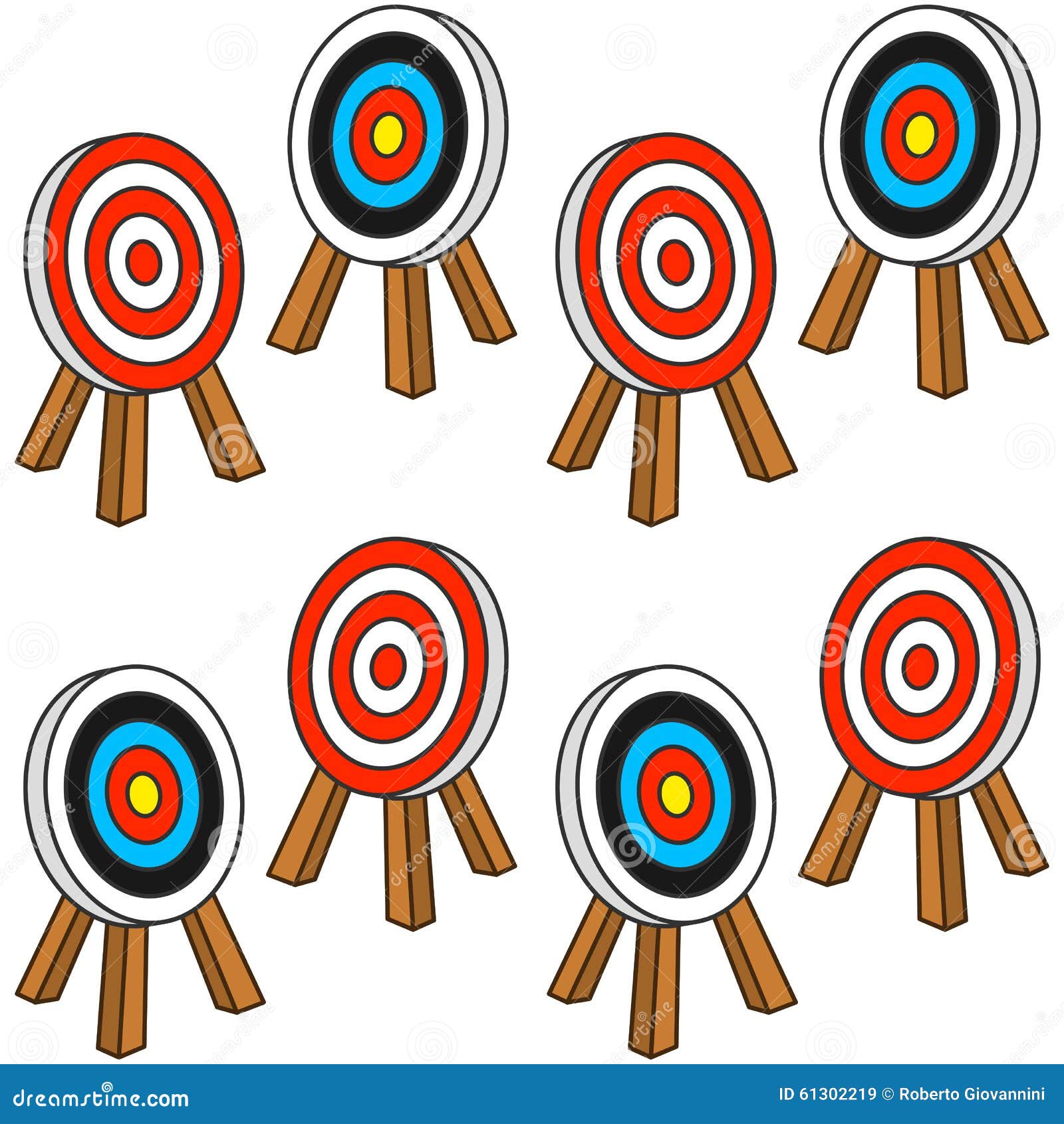 Cartoon Target Seamless Pattern Stock Vector - Image: 61302219