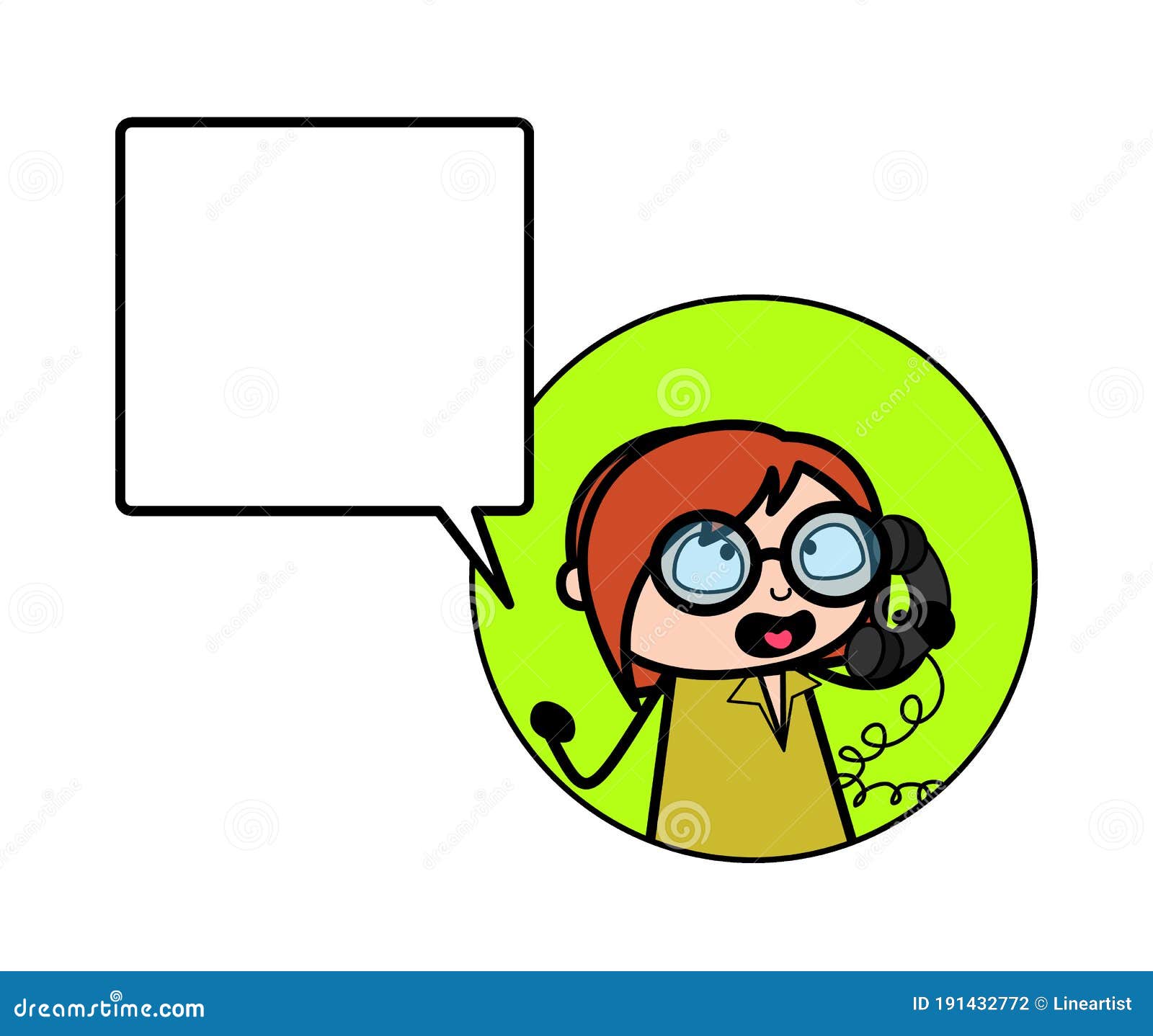 Cartoon Teacher Calling on Cell Phone Stock Illustration - Illustration ...