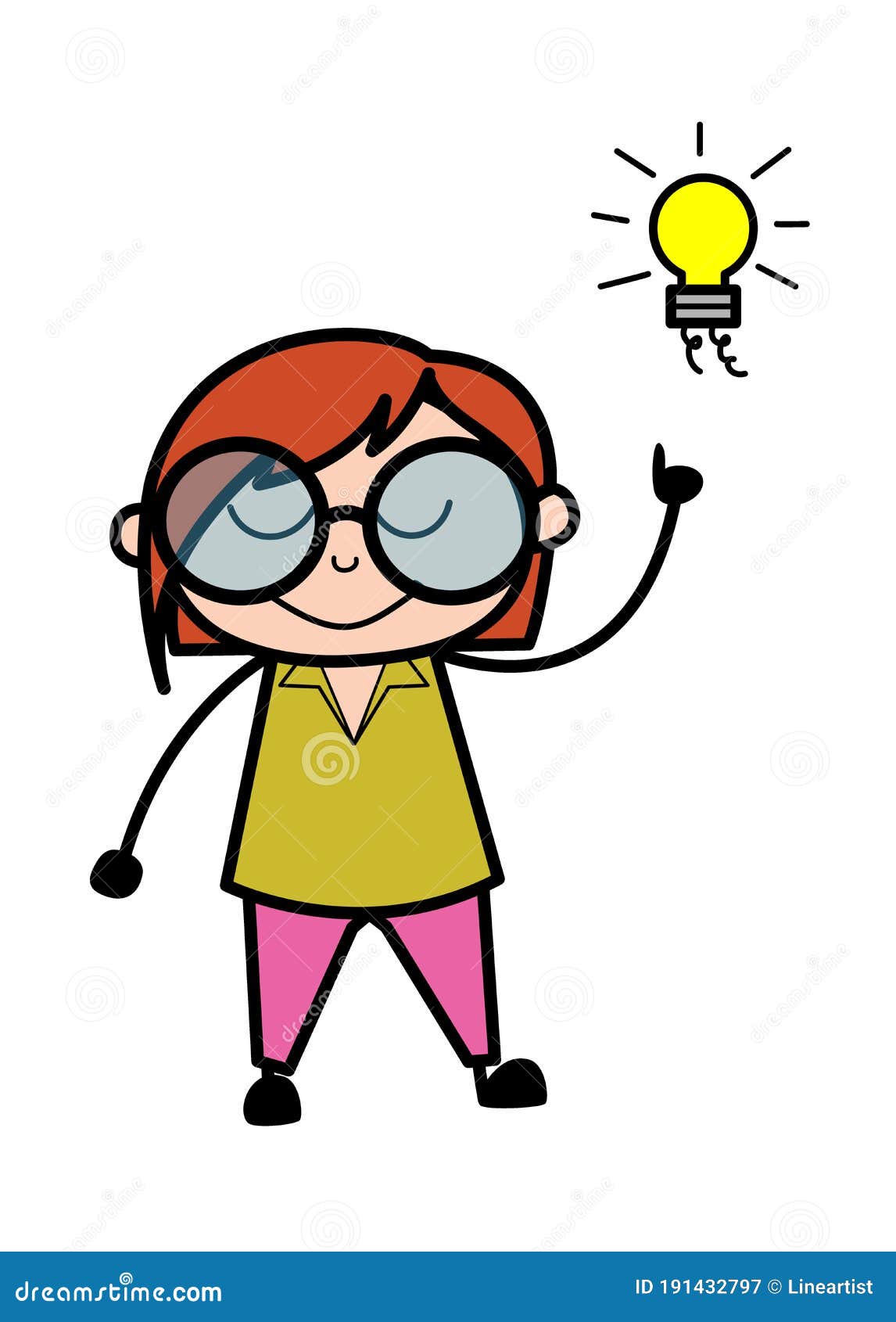 Cartoon Teacher Got an Idea Stock Illustration - Illustration of ...
