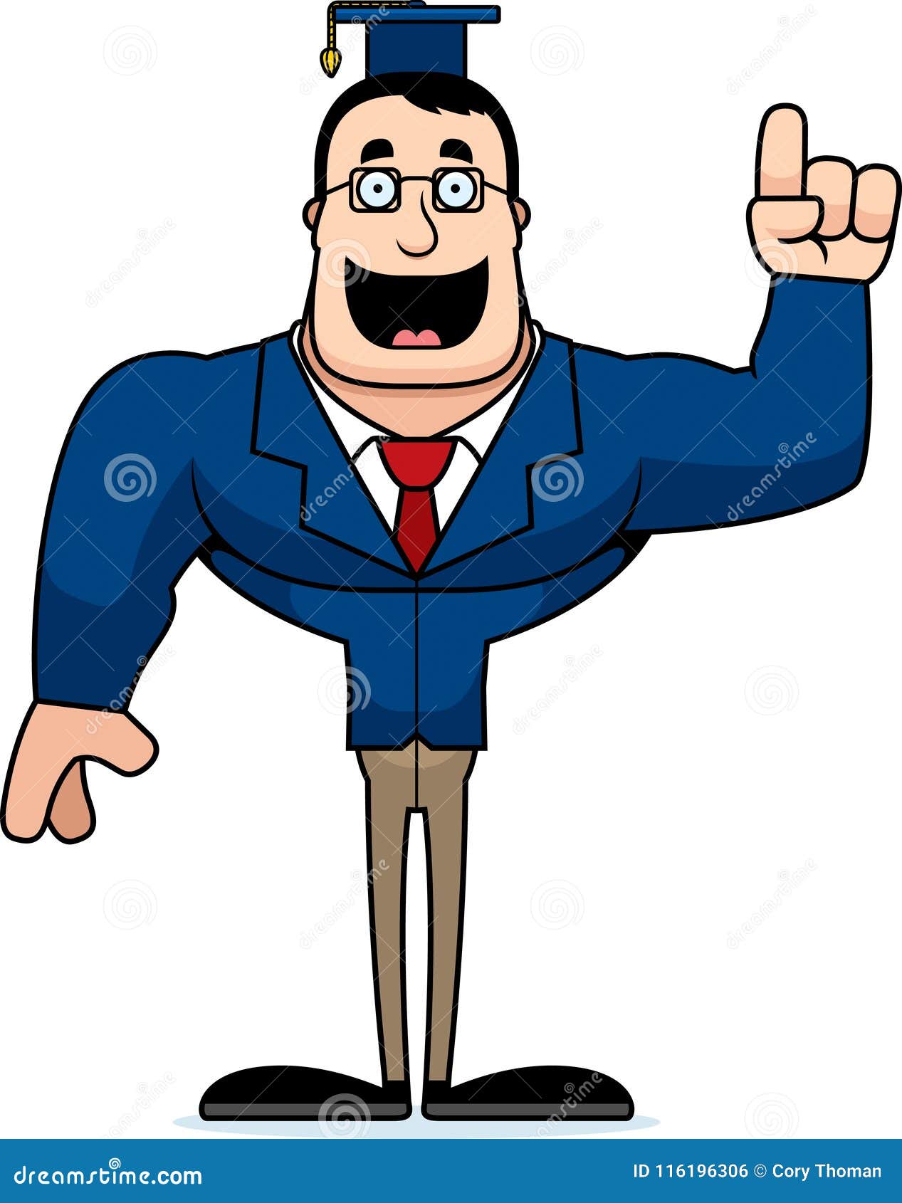 Cartoon Teacher Idea stock vector. Illustration of happy - 116196306